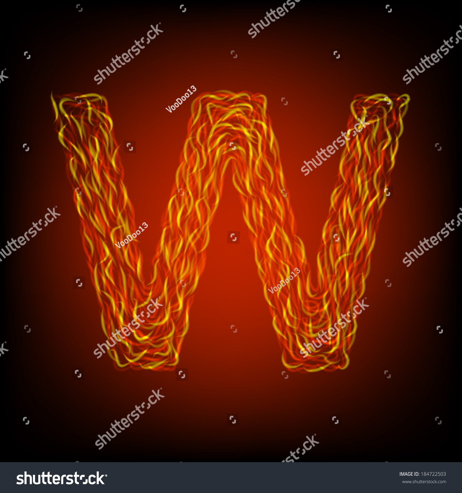 Fire Letter W Vector Illustration Stock Vector (Royalty Free) 184722503 ...