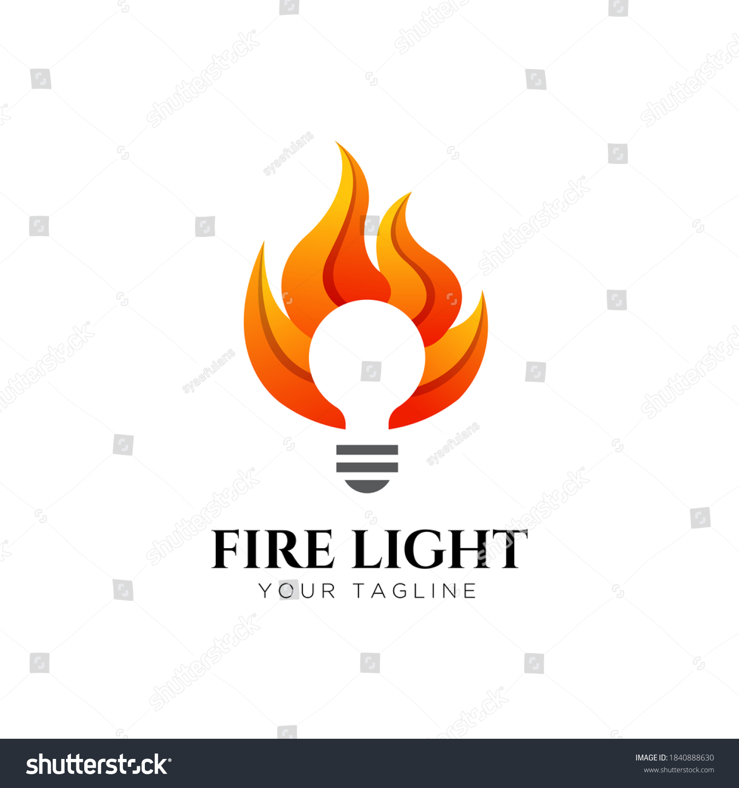 Fire Light Logo Design Template Vector Stock Vector (Royalty Free ...