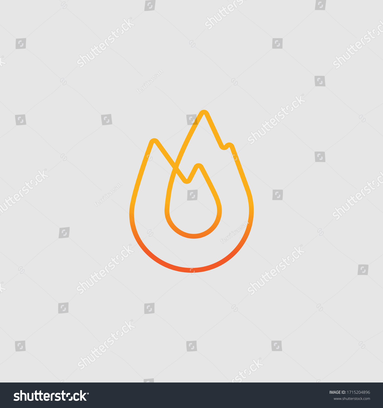 Fire Line Logo Vector Illustration Stock Vector (Royalty Free) 1715204896