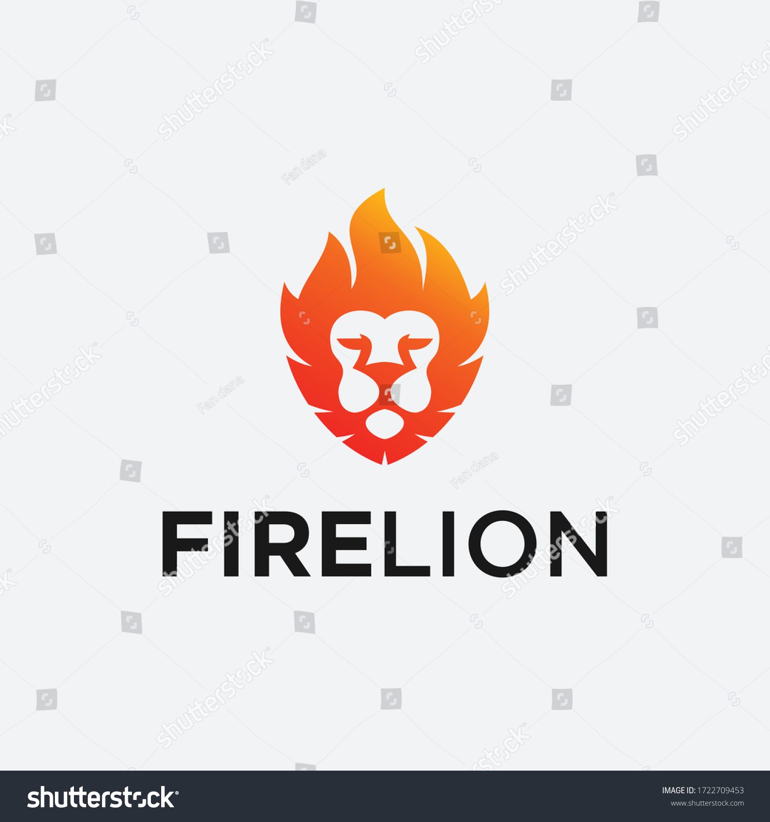 Fire Lion Logo Lion Logo Stock Vector (Royalty Free) 1722709453 ...