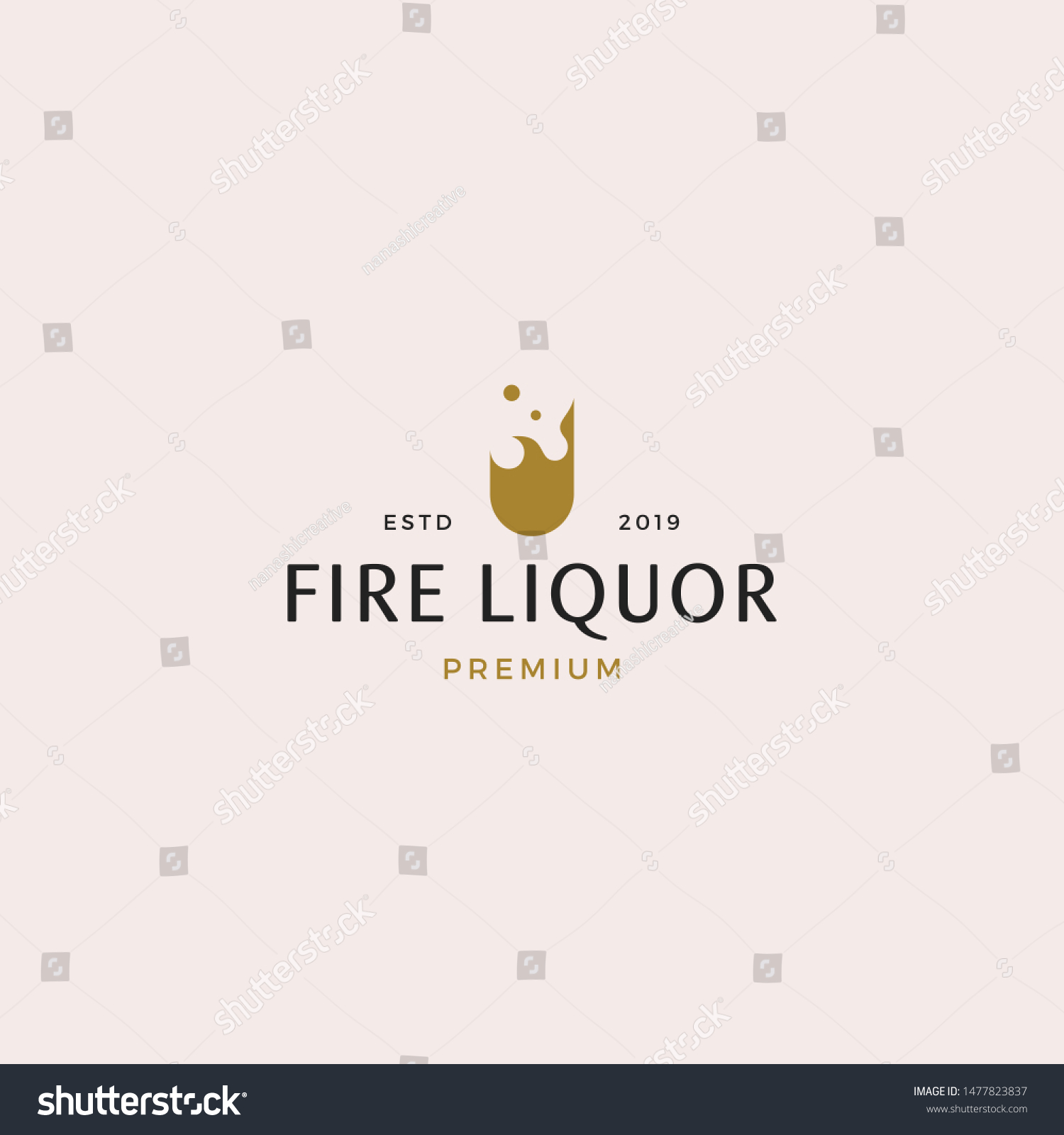 Fire Liquor Logo Design Template Stock Vector (Royalty Free) 1477823837 ...
