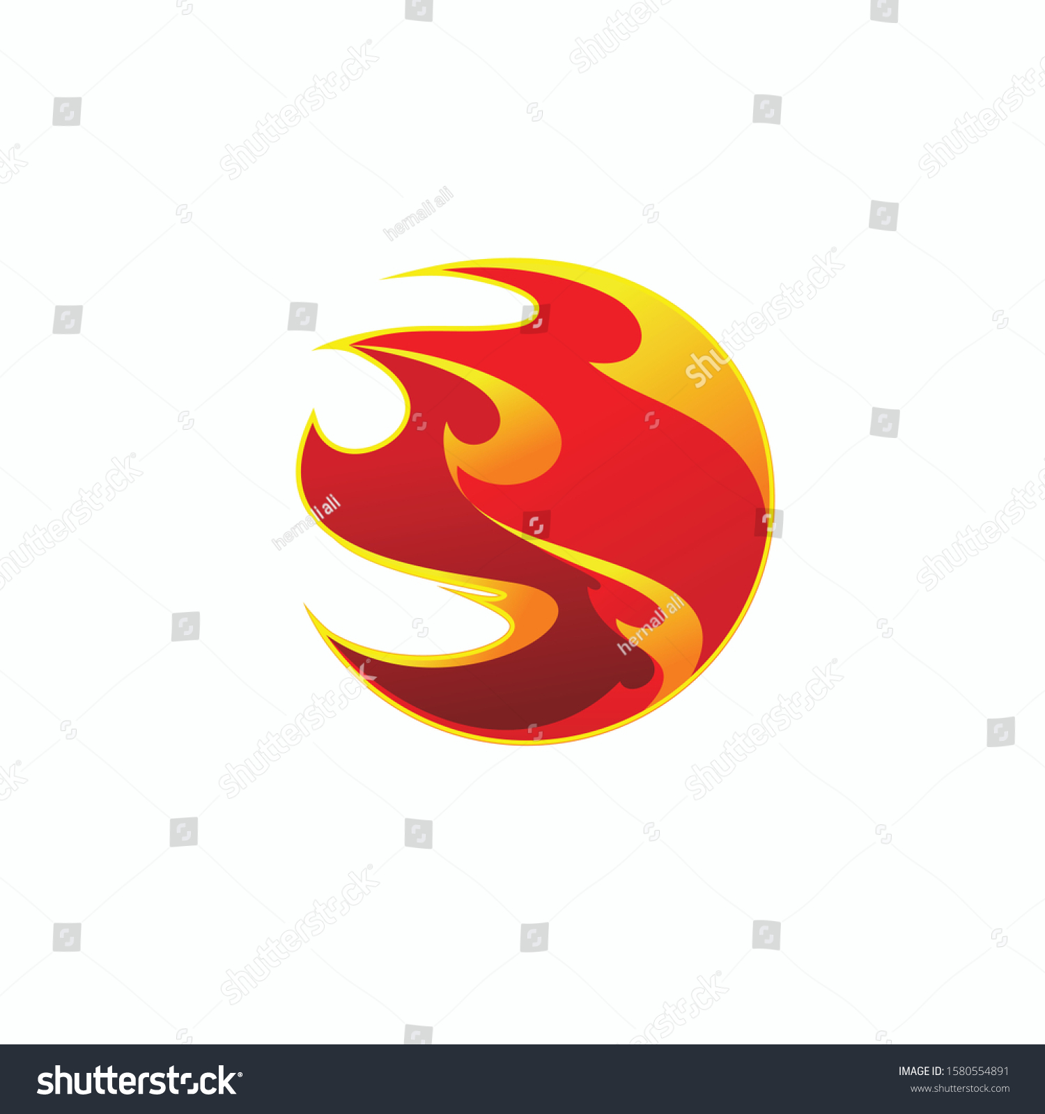 Fire Logo Design Fireball Hot Fire Stock Vector (Royalty Free) 1580554891