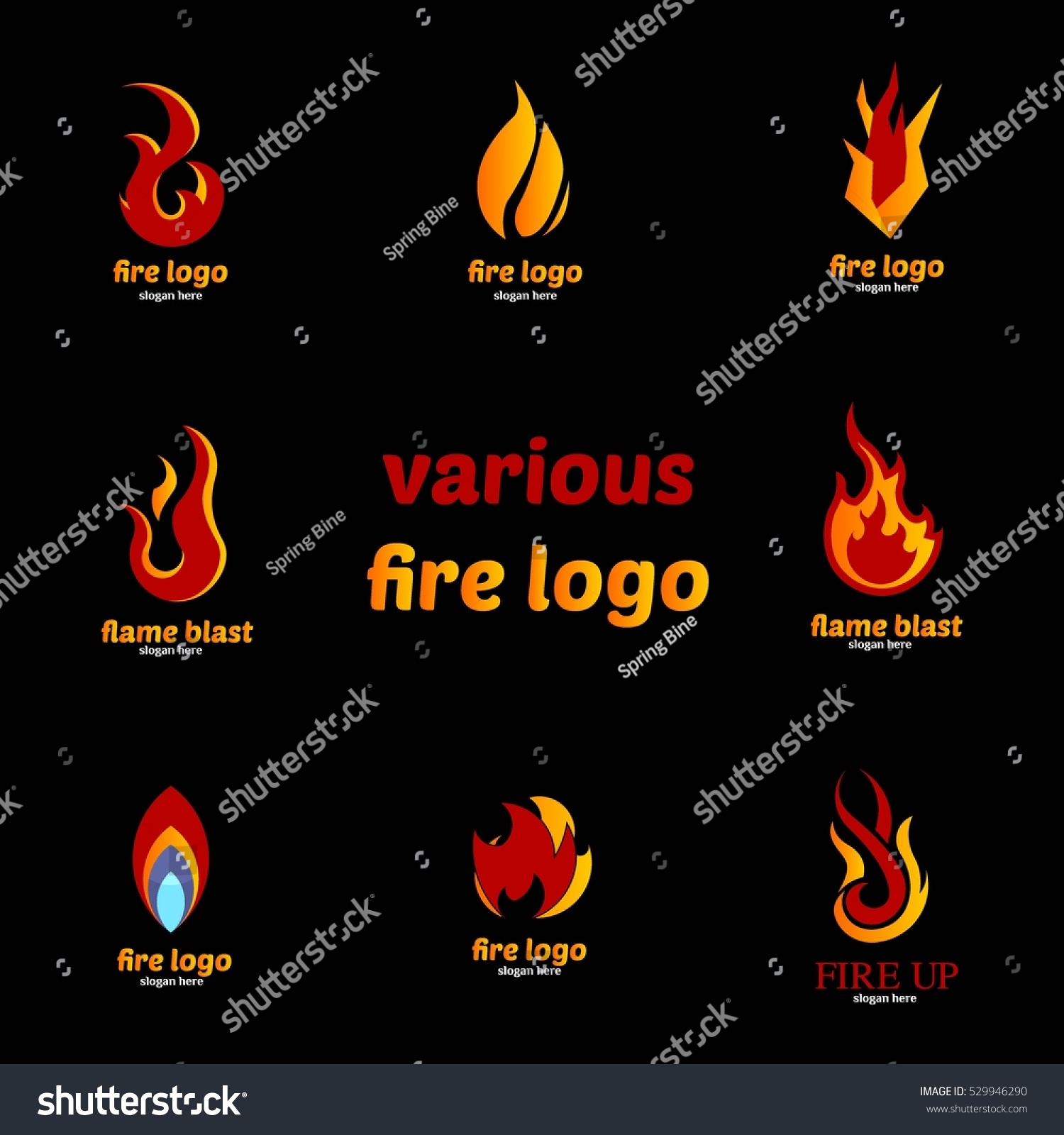 Fire Logo Design Template Vector Illustration Stock Vector (Royalty ...