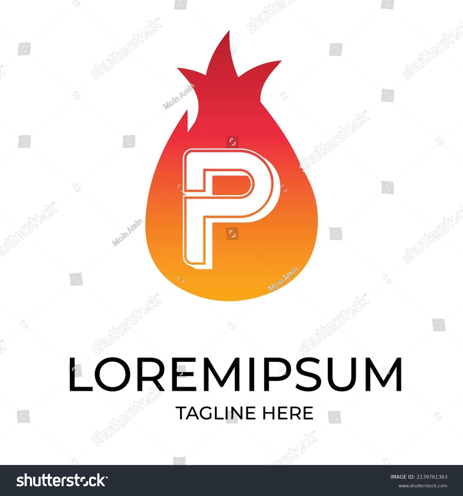Fire Logo P Letter Flame Logo Stock Vector (Royalty Free) 2139761363 ...