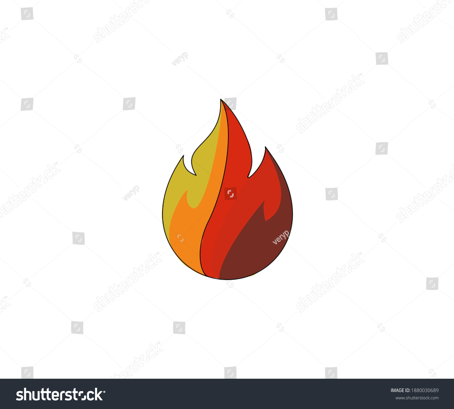 Fire Logo Red Yellow Black Stock Vector (Royalty Free) 1880030689 ...