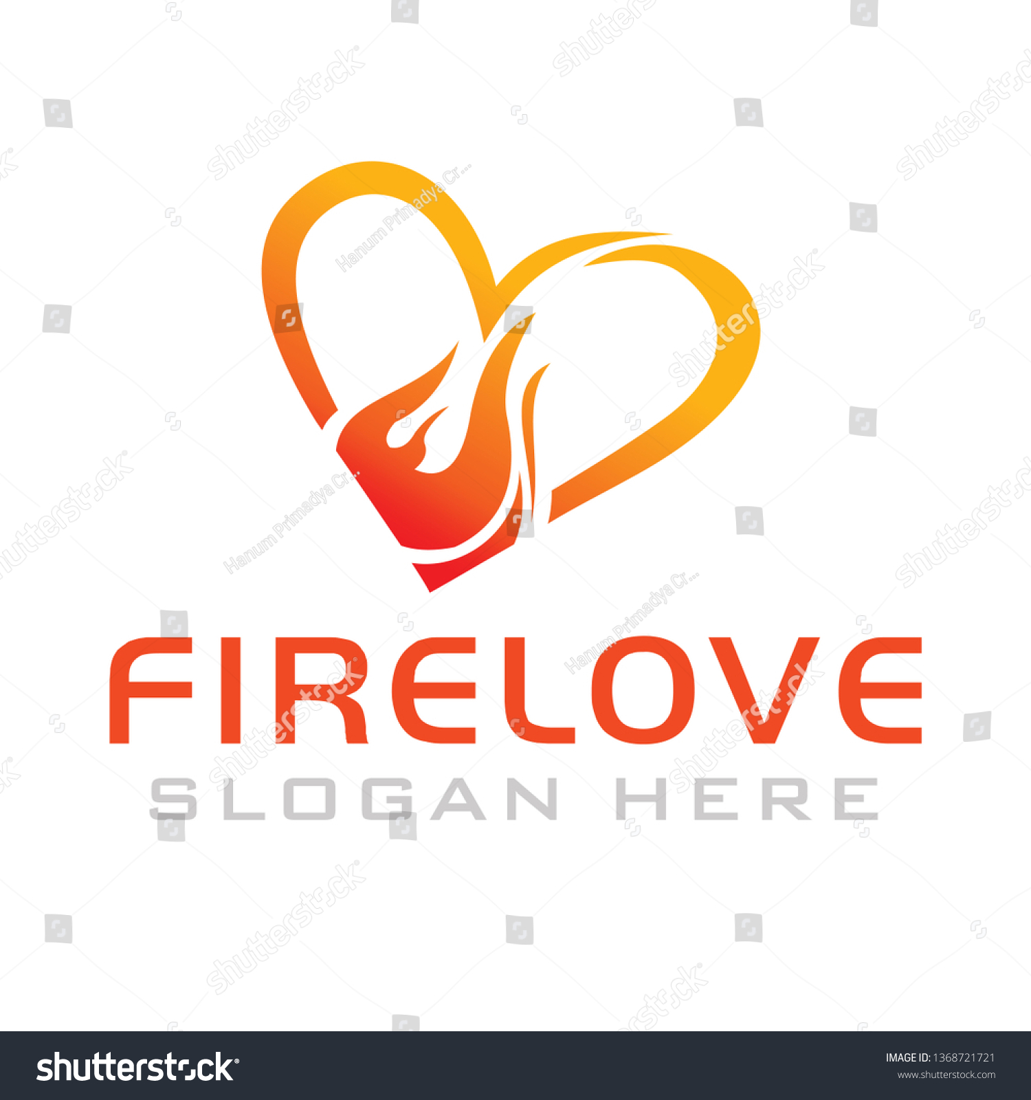Fire Love Logo Vector Stock Vector (Royalty Free) 1368721721