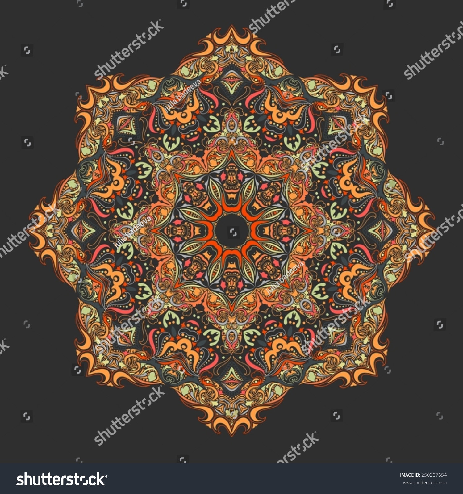 Fire Mandala Vector Illustration Stock Vector (Royalty Free) 250207654 ...