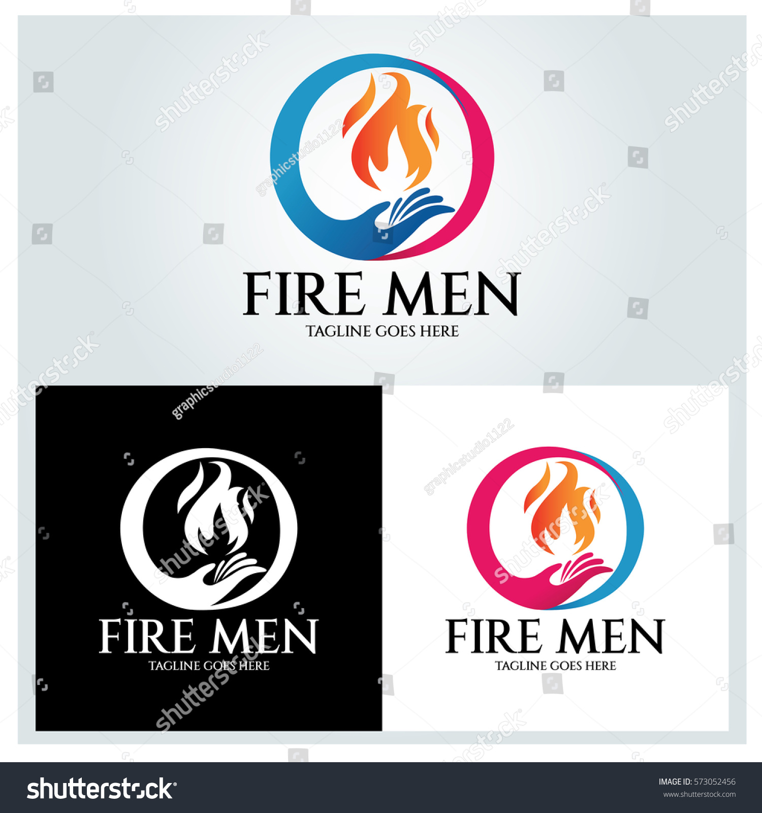 Fire Men Logo Design Template Vector: vetor stock (livre de direitos ...