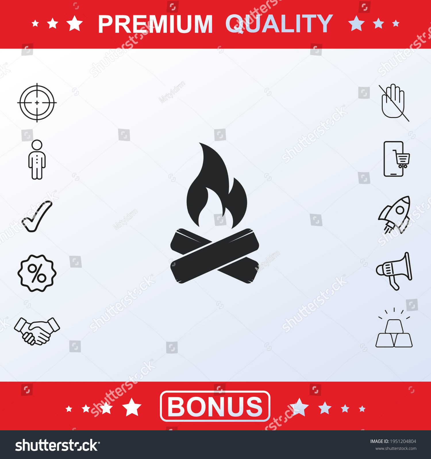 Fire Campfire Icon Sign Vector Set Stock Vector (Royalty Free ...