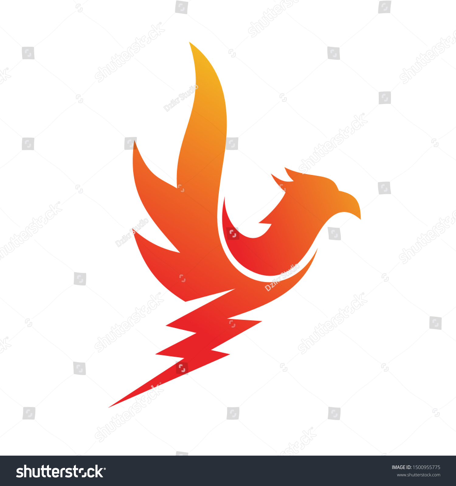 Fire Phoenix Thunder Logo Vector Stock Vector (Royalty Free) 1500955775