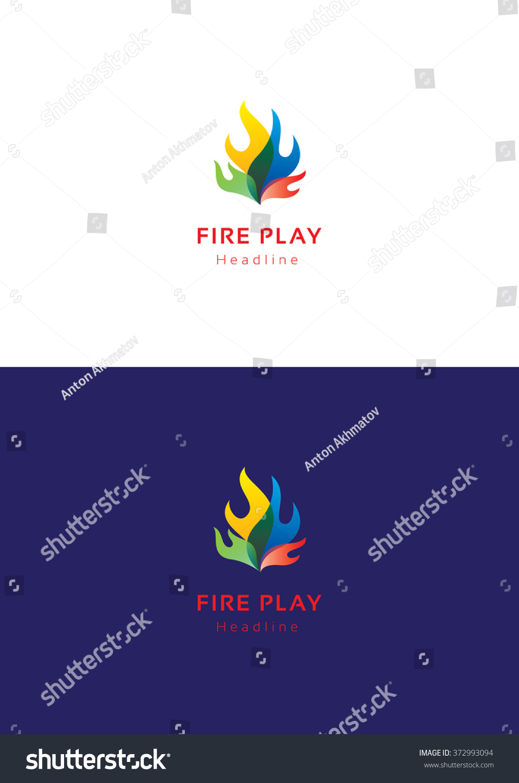 Fire Play Logo Template Stock Vector (Royalty Free) 372993094 ...