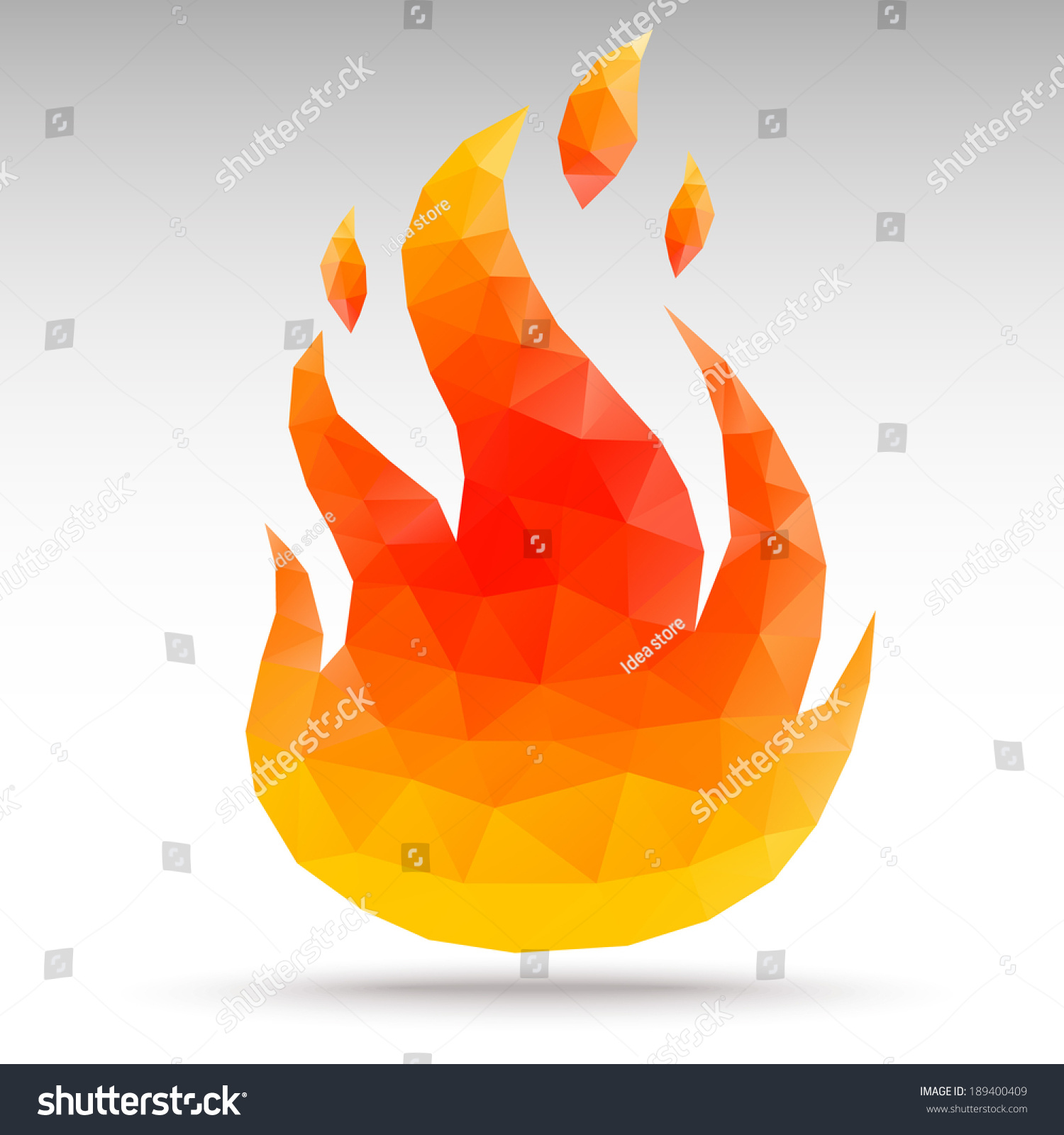 Fire Polygonal Geometric Stock Vector (Royalty Free) 189400409 ...