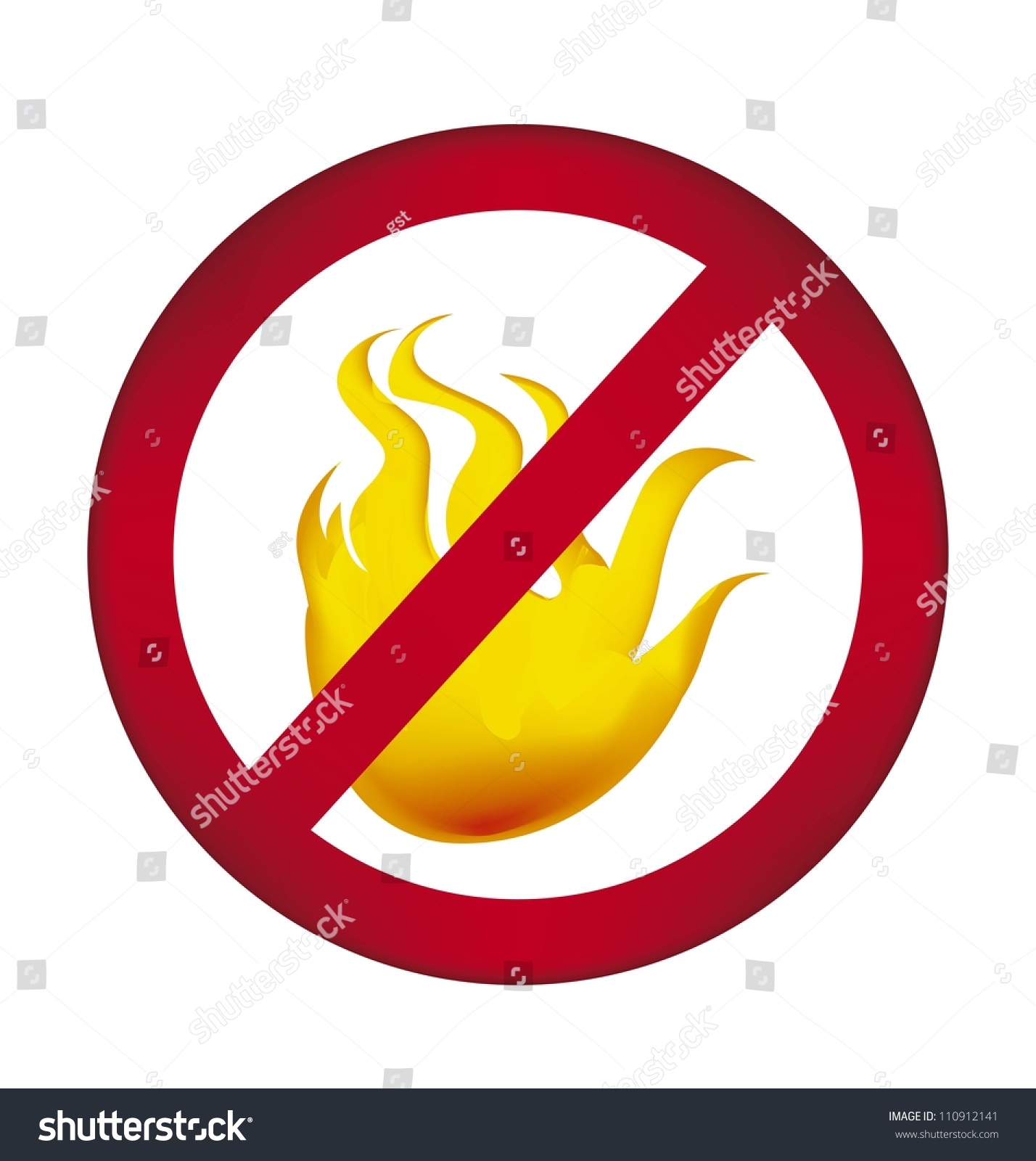 Fire Prohibited Over White Background Vector Stock Vector (Royalty Free ...