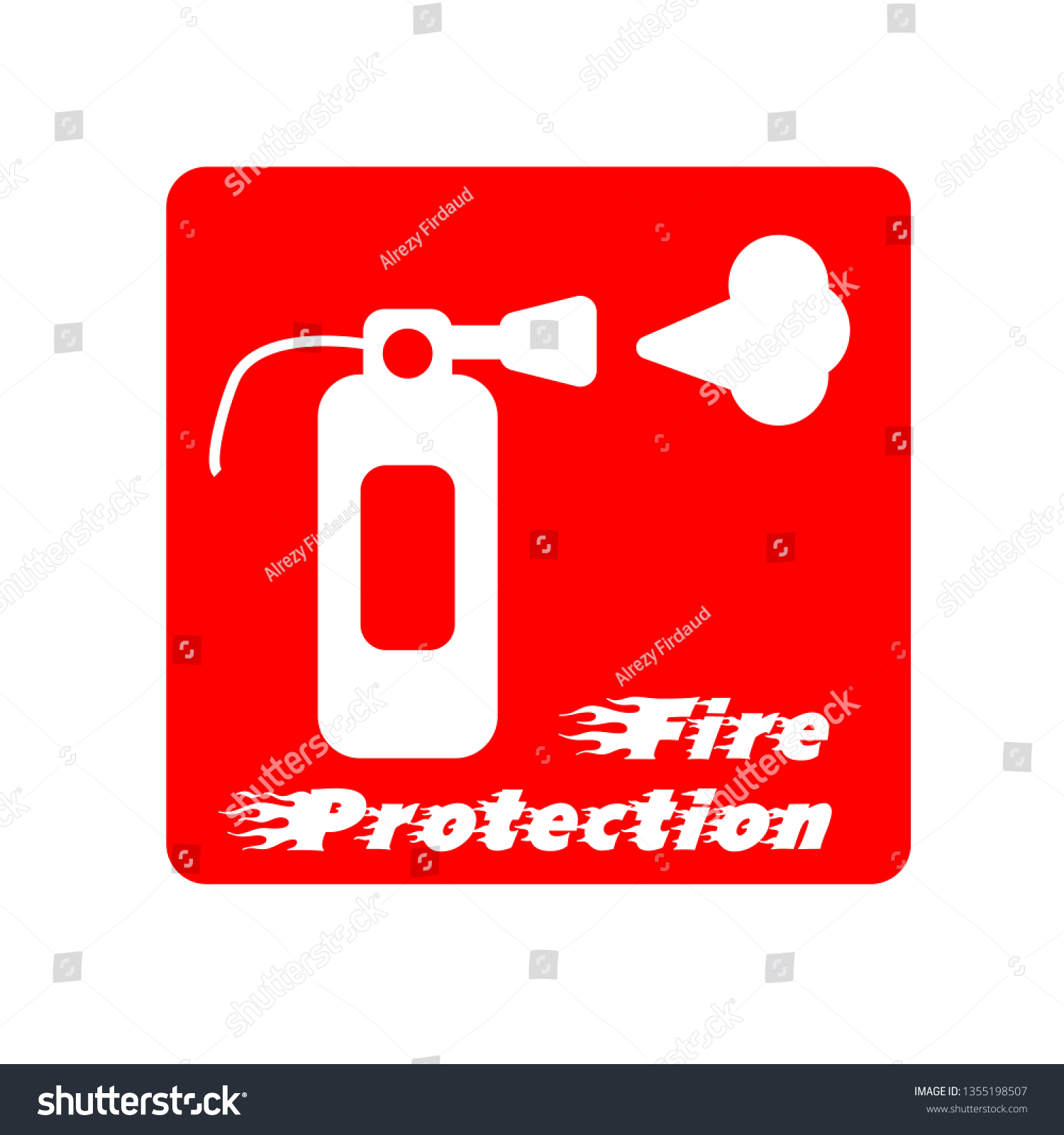 Fire Protection Icon Logo Stock Vector (Royalty Free) 1355198507