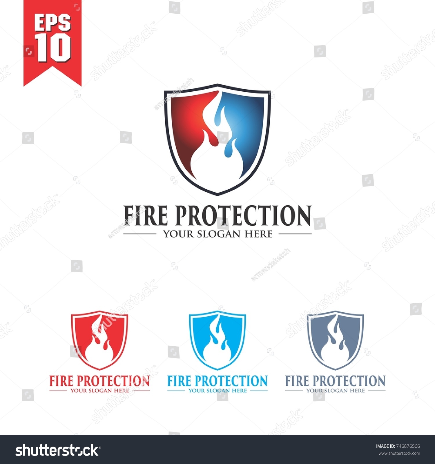 Fire Protection Logo Stock Vector (Royalty Free) 746876566 | Shutterstock