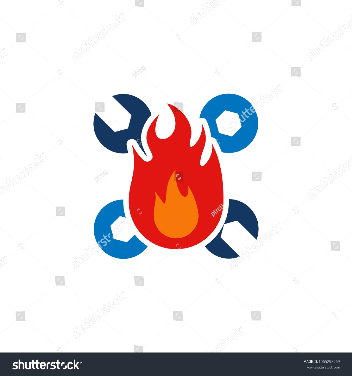 Fire Repair Logo Icon Design Stock Vector (Royalty Free) 1065298769 ...