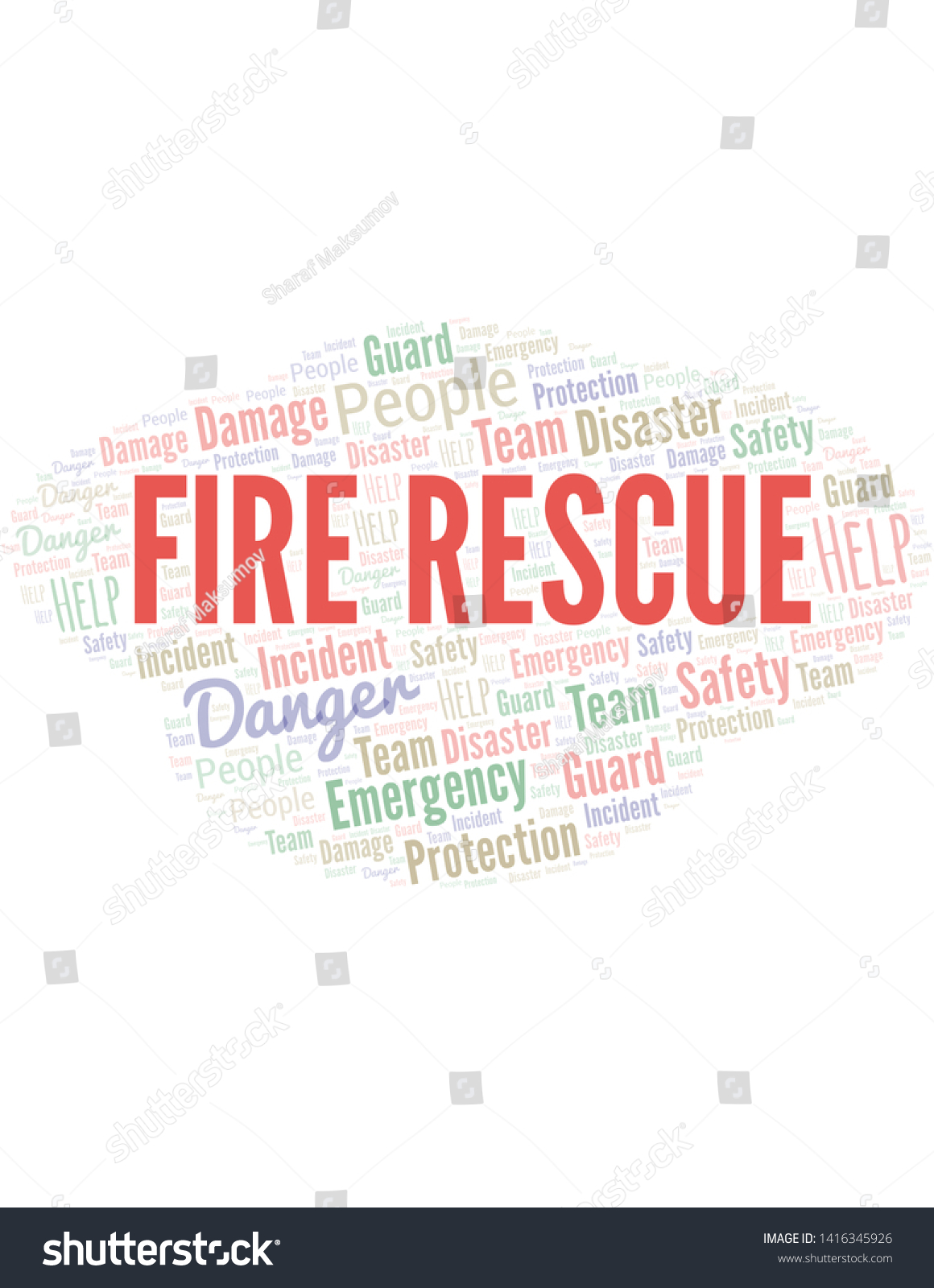 Fire Rescue Word Cloud Wordcloud Made Stock Vector (Royalty Free ...
