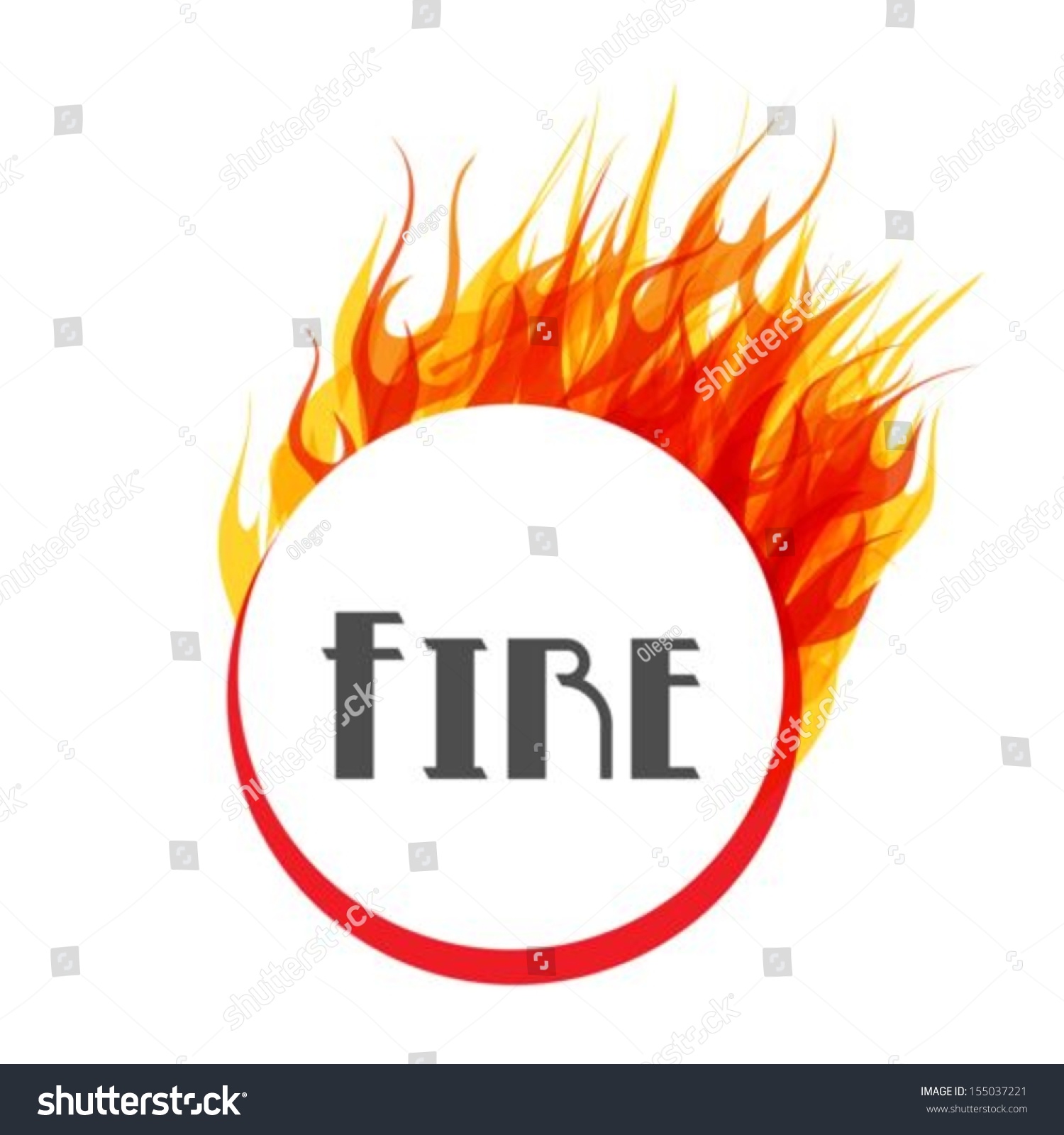 Fire Ring On White Background Vector Stock Vector (Royalty Free ...