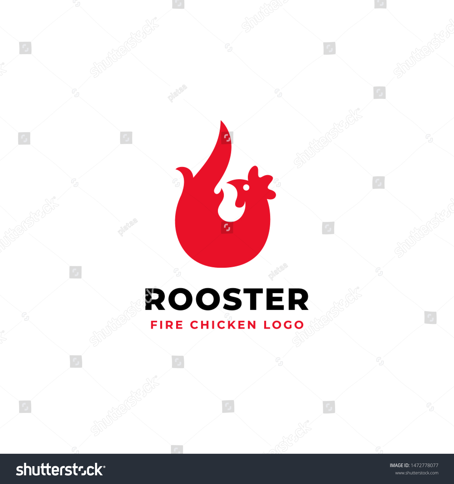 Fire Rooster Logo Design Flame Chicken Stock Vector (Royalty Free ...