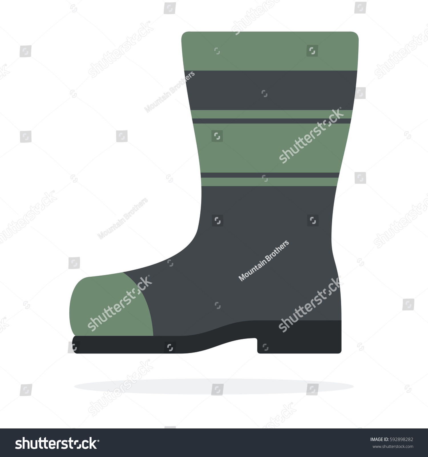 Fire Rubber Boots Side View Vector Stock Vector (Royalty Free) 592898282
