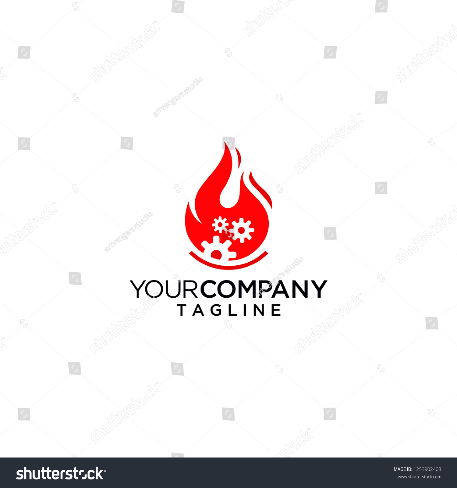 Fire Setting Logo Design Stock Vector (Royalty Free) 1253902408