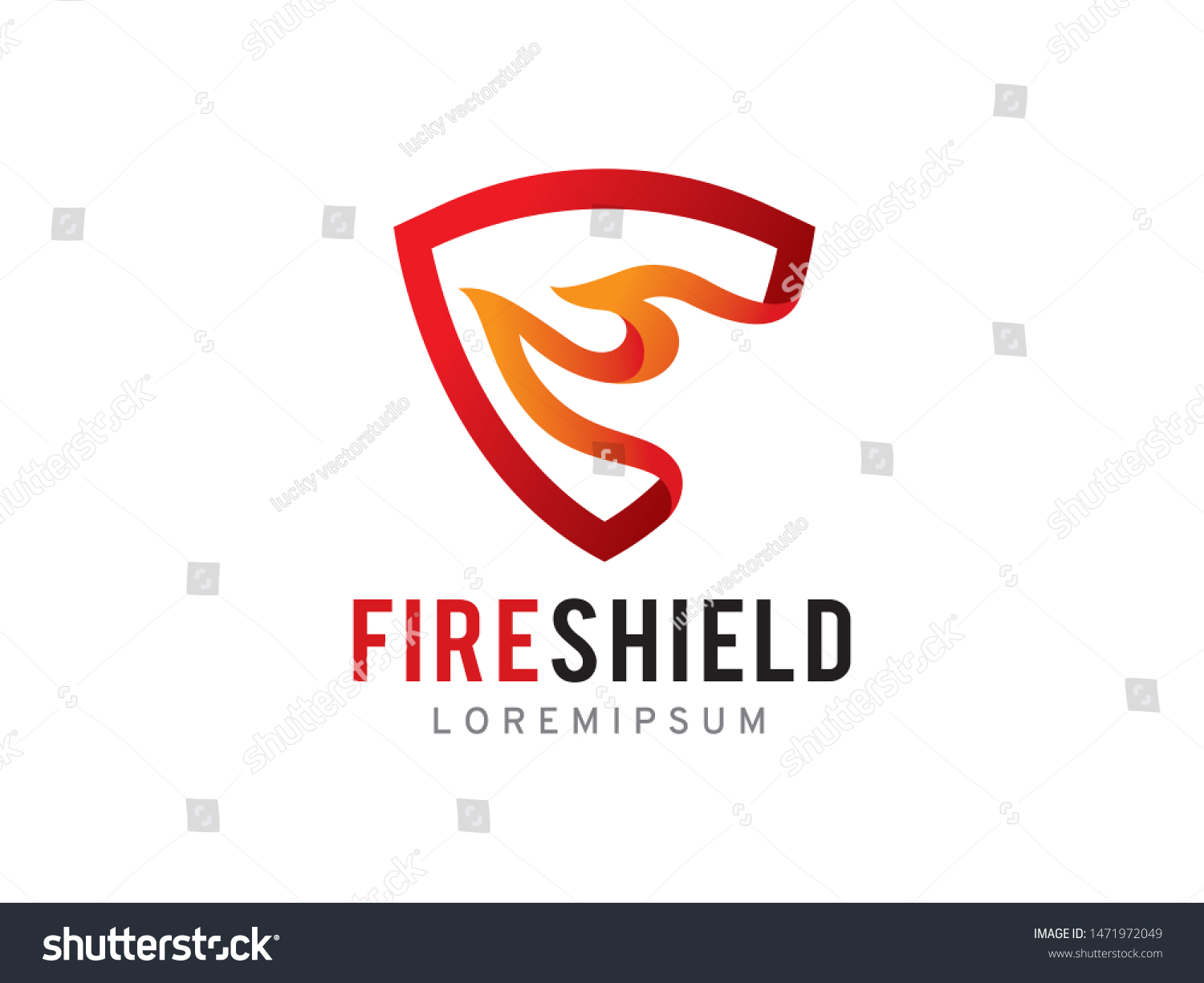 Fire Shield Logo Symbol Icon Template Stock Vector (Royalty Free ...