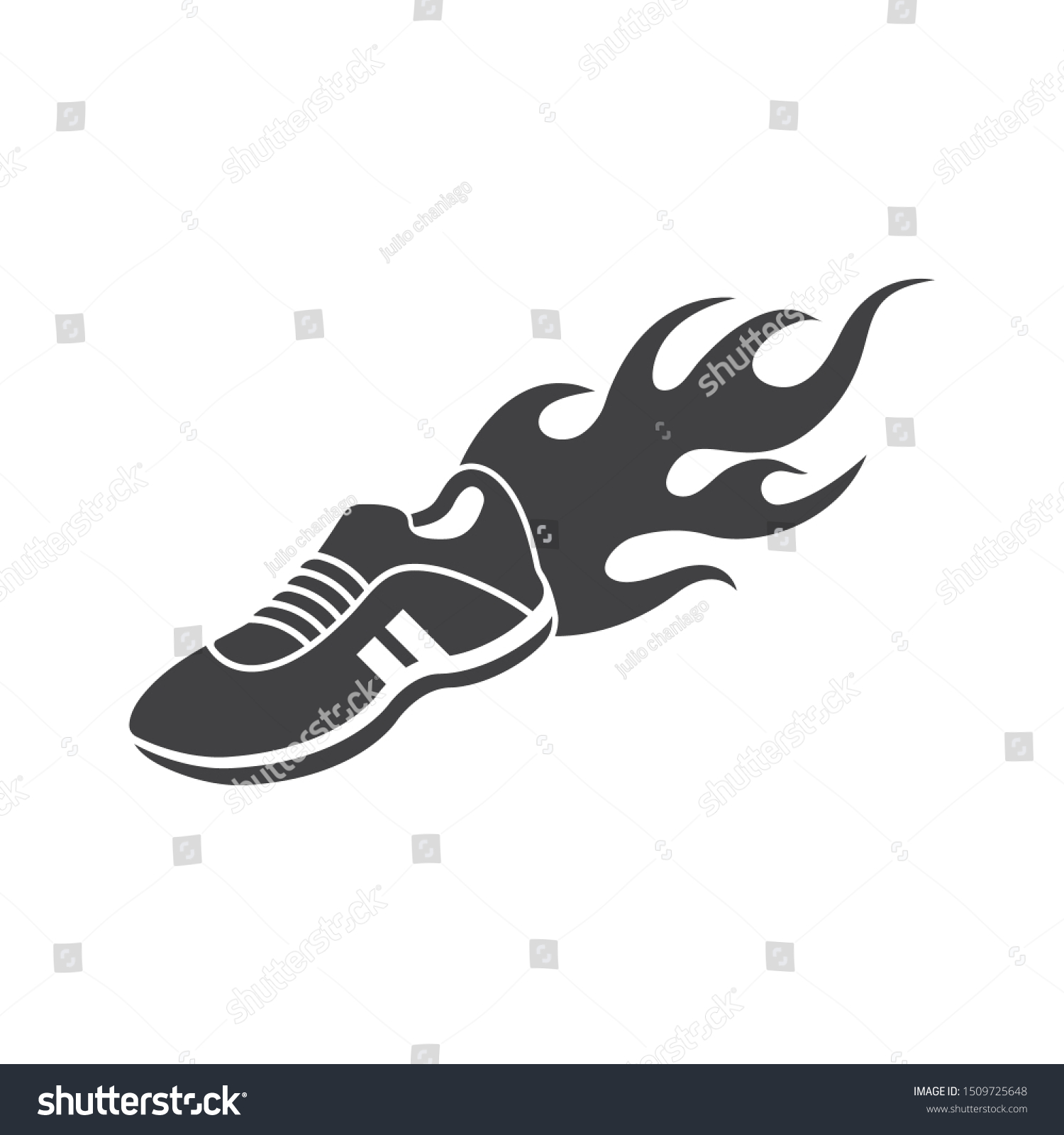 Fire Shoes Vector Icon Stock Vector (Royalty Free) 1509725648 ...