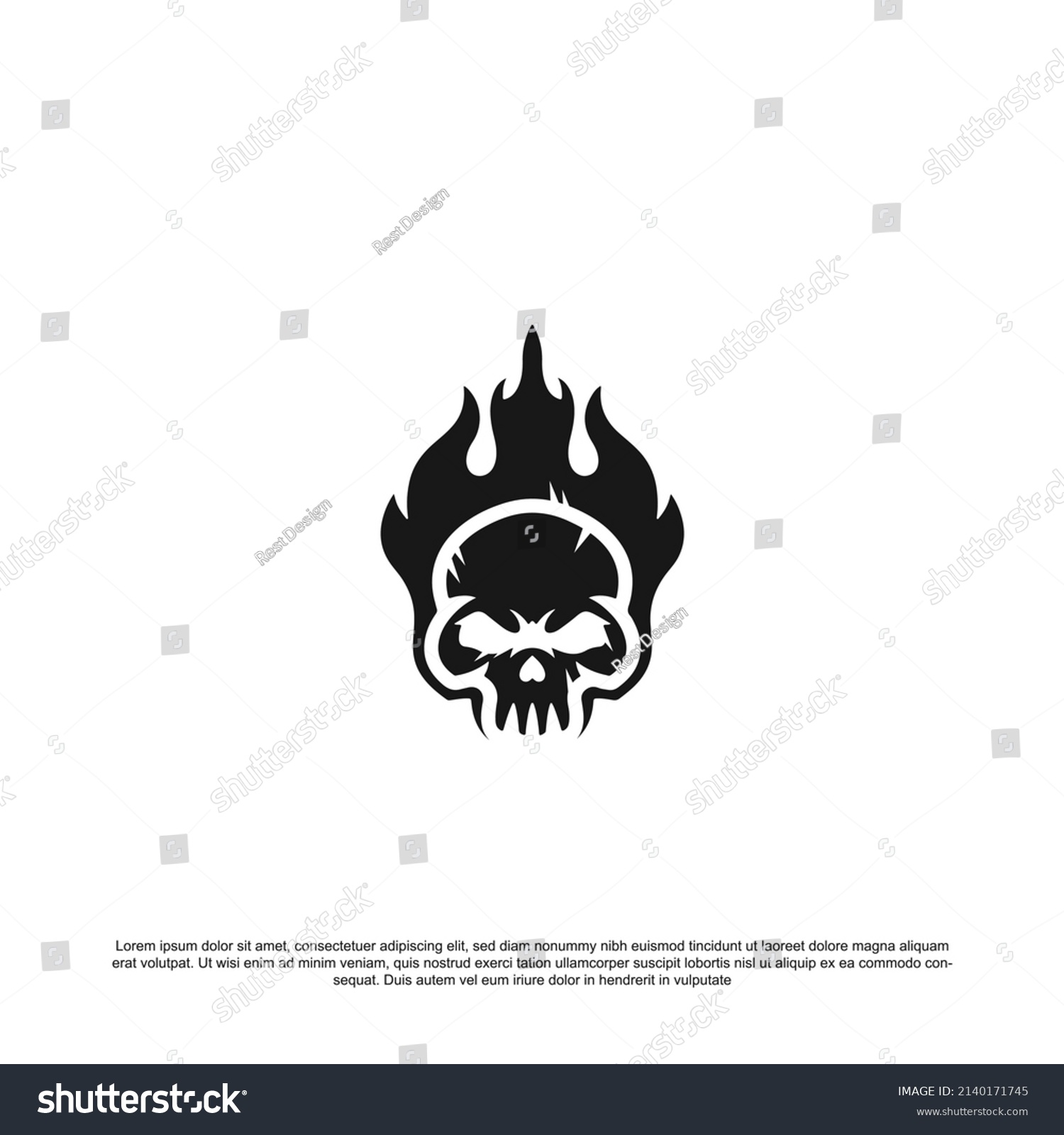 Fire Skull Logo Design Vector Stock Vector (Royalty Free) 2140171745 ...