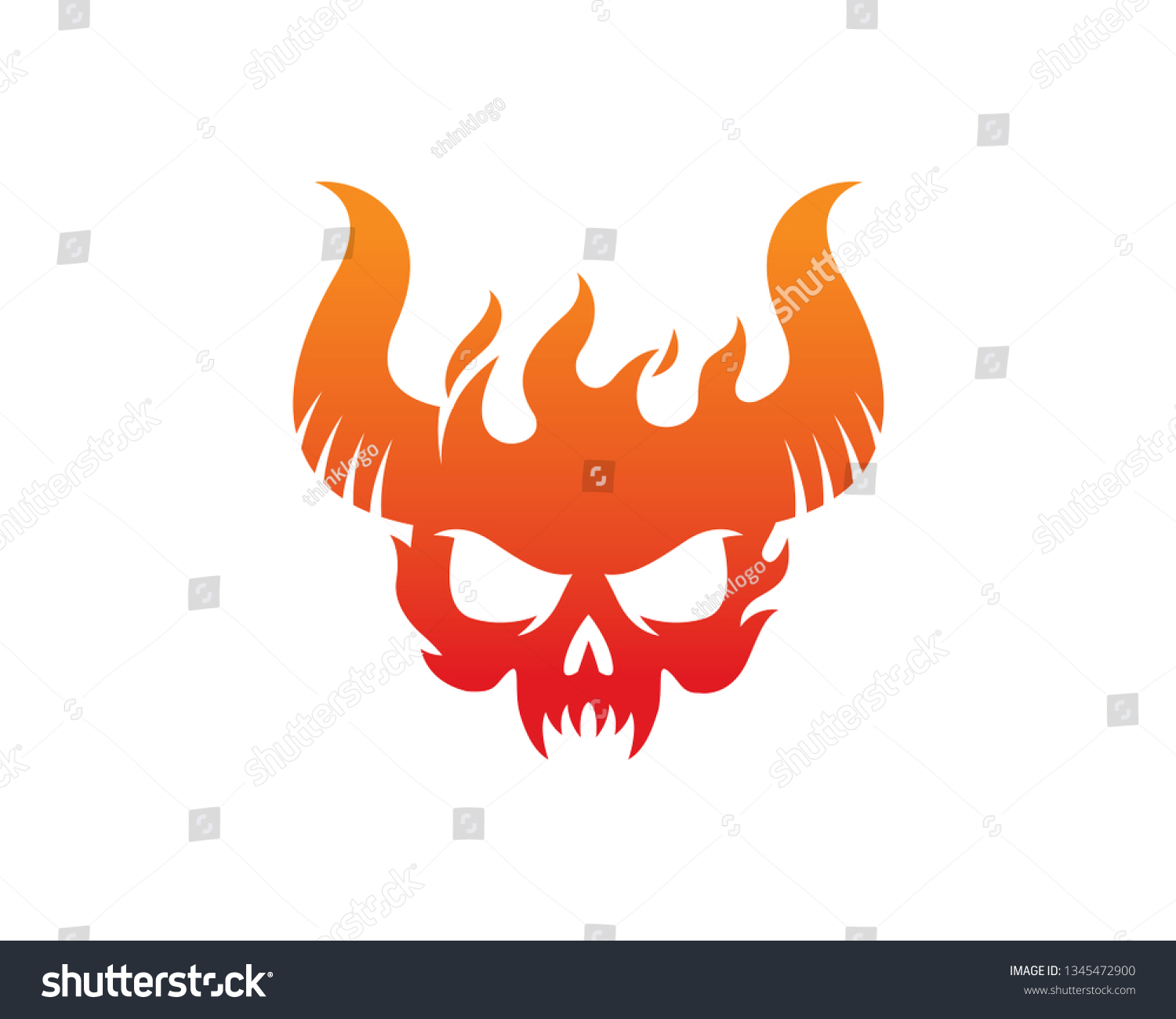 Fire Skull Logo Template Icon Symbol Stock Vector (Royalty Free ...