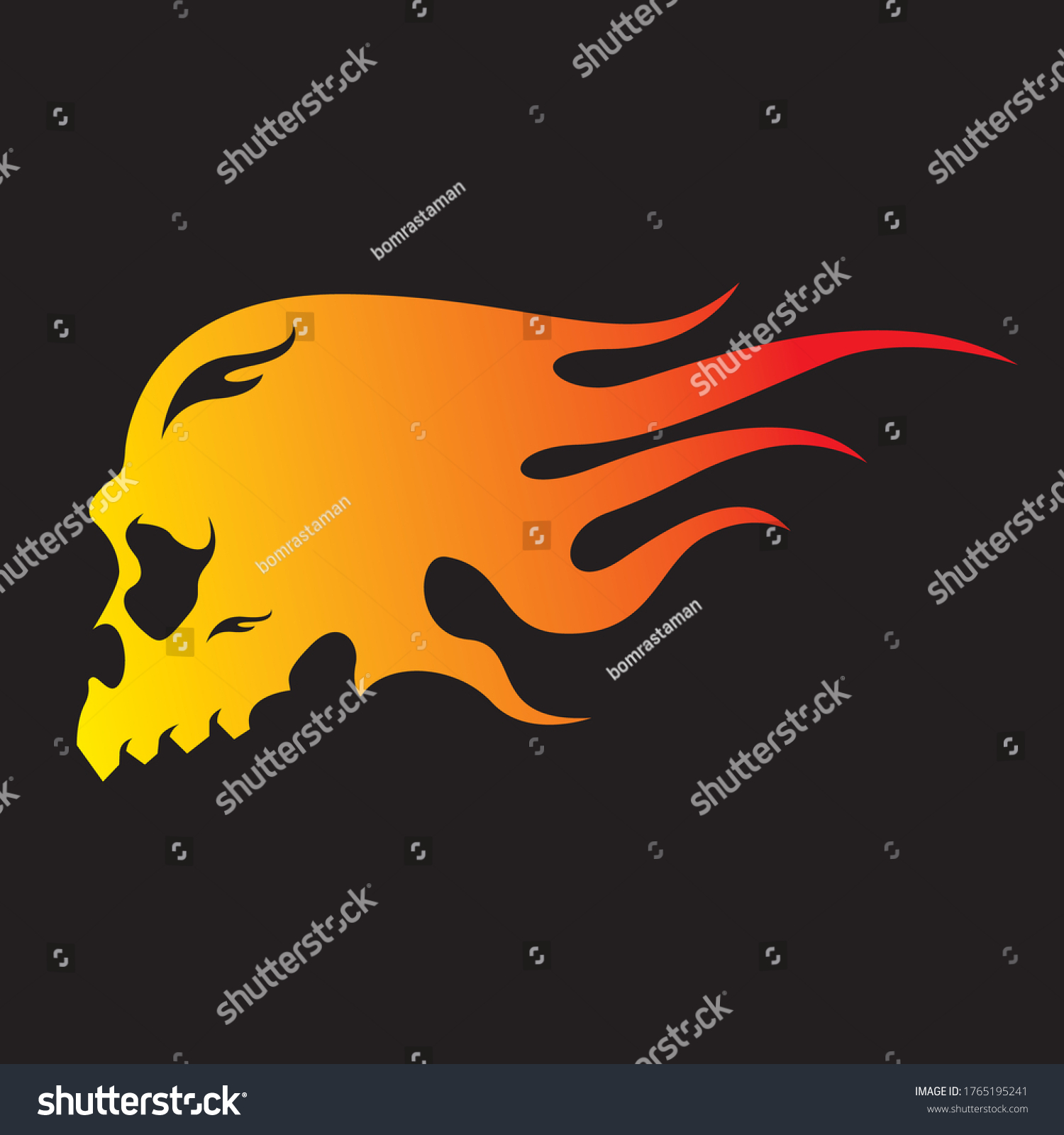 Fire Skull Vector Collection Stock Vector (Royalty Free) 1765195241