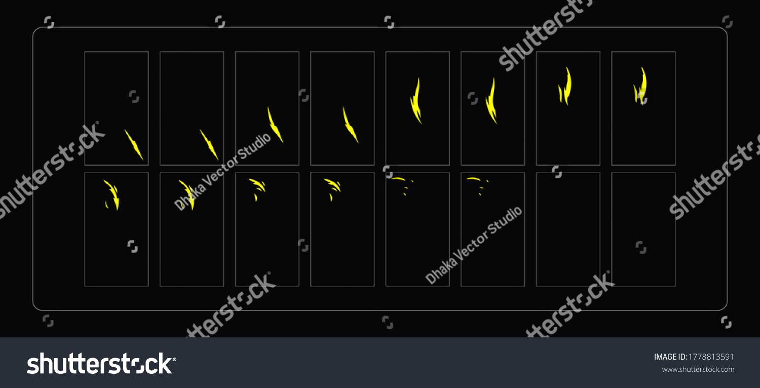 Fire Sparks Animation Flame Effect Sprites Stock Vektor Royaltyfri