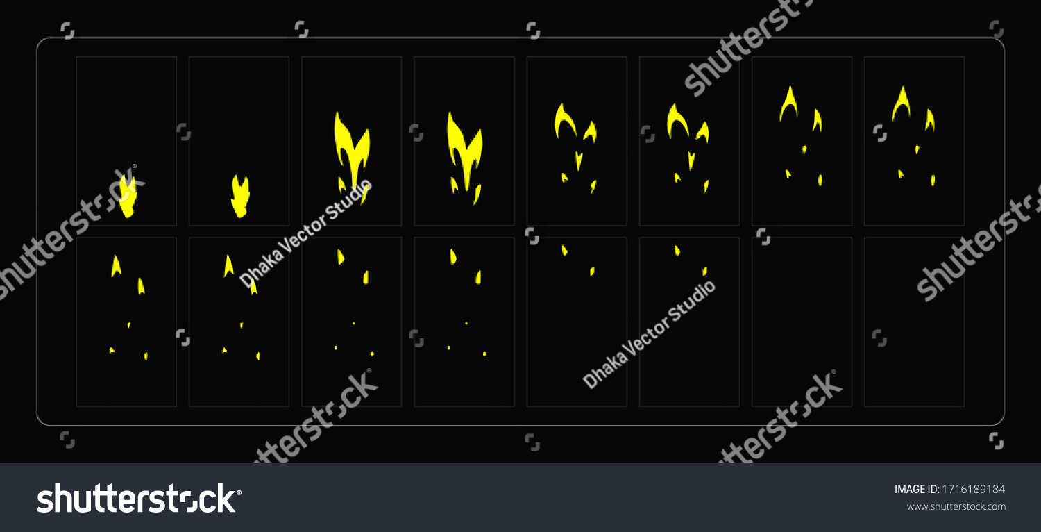 Fire Sparks Animation Sparks Effect Sprites стоковая векторная графика