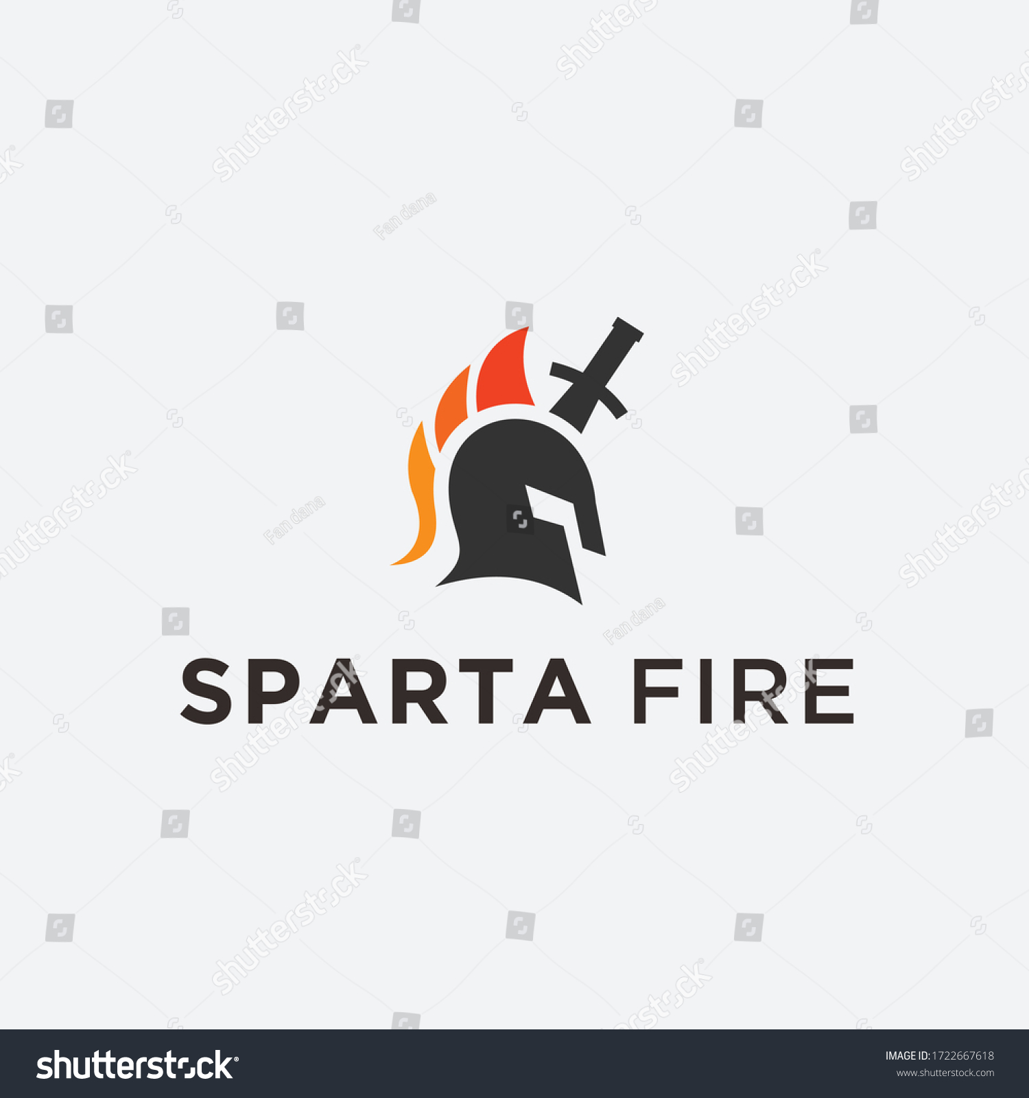 Vektor Stok Fire Spartan Logo Spartan Vector (Tanpa Royalti) 1722667618 ...