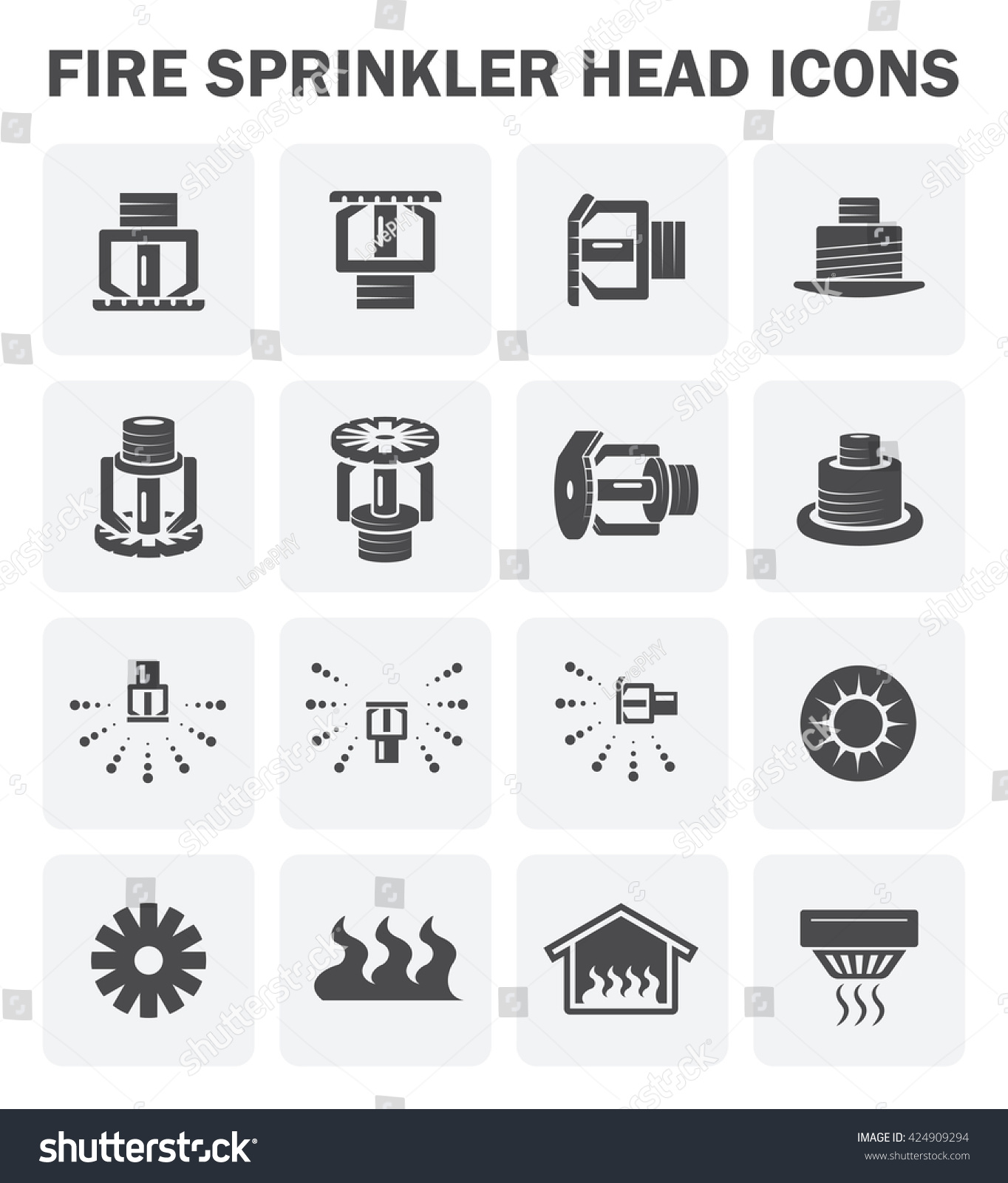 Fire Sprinkler System Device Vector Icon Stock Vector 424909294 ...