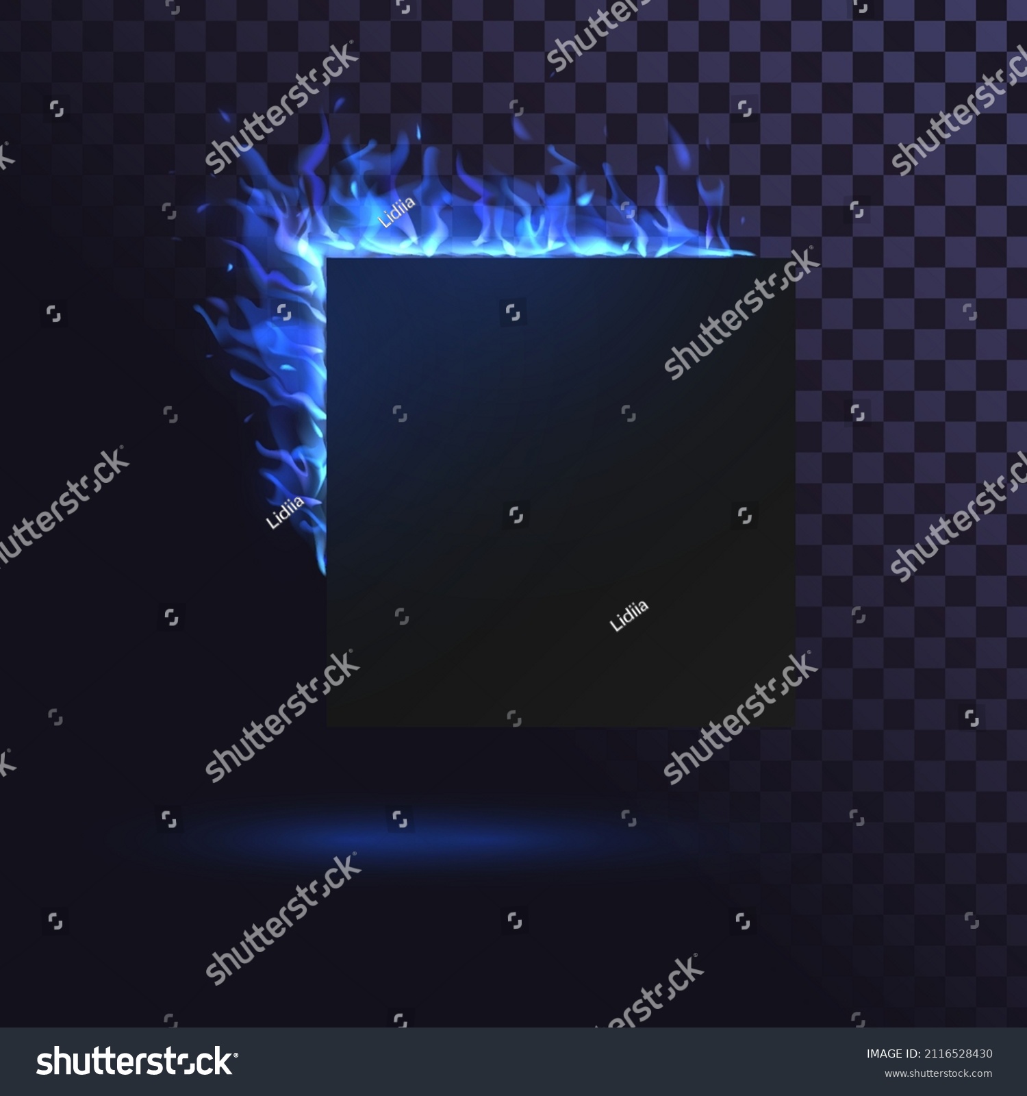 Fire Square Frame Black Blank Square Stock Vector (Royalty Free) 2116528430