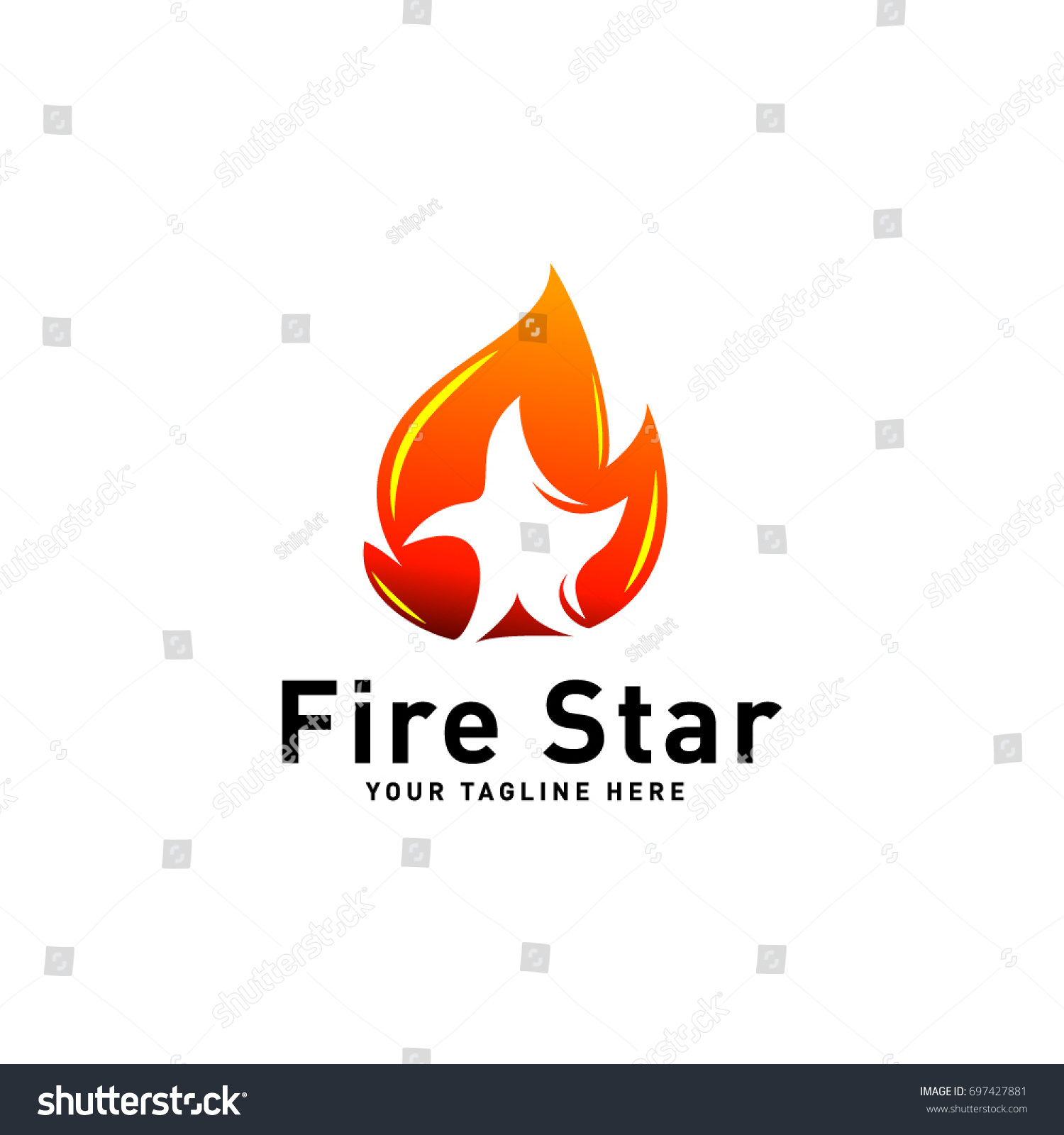 Fire Star Logo Stock Vector (Royalty Free) 697427881 | Shutterstock