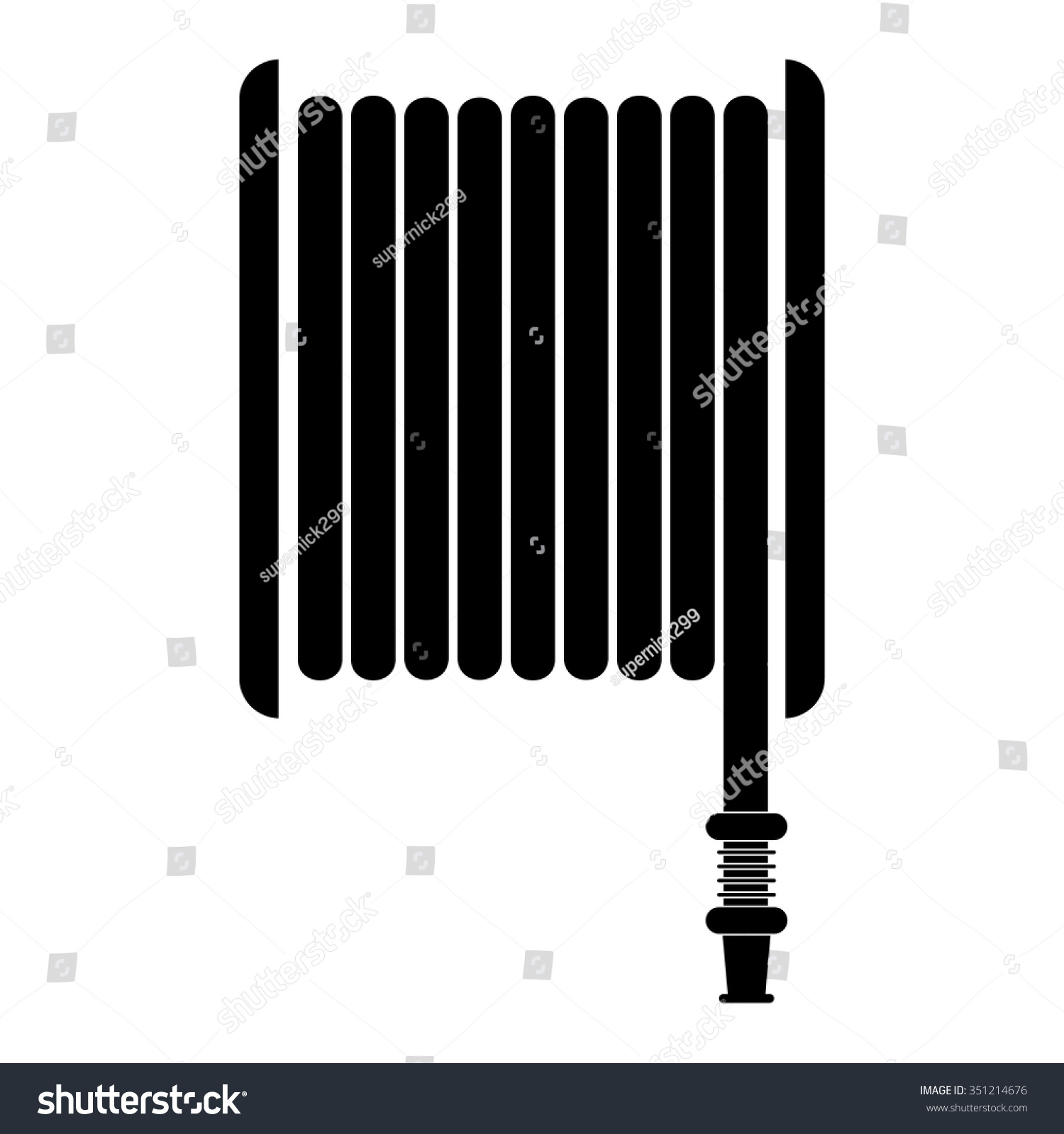 Fire Station Fire Hose Reel Vector Stock Vector (Royalty Free) 351214676