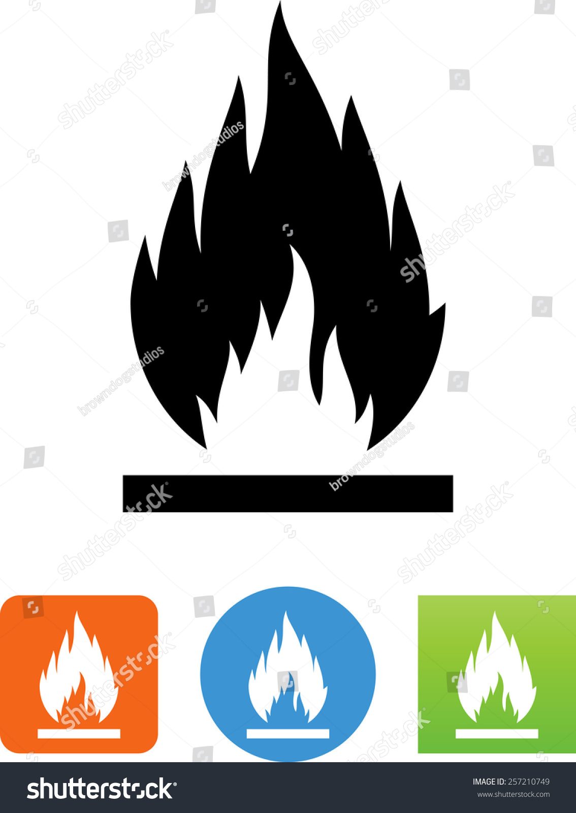Fire Symbol Icon Stock Vector (Royalty Free) 257210749 | Shutterstock