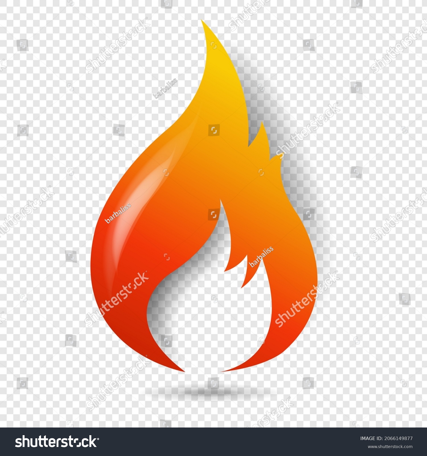 Fire Symbol Isolated Transparent Background Gradient: เวกเตอร์สต็อก ...