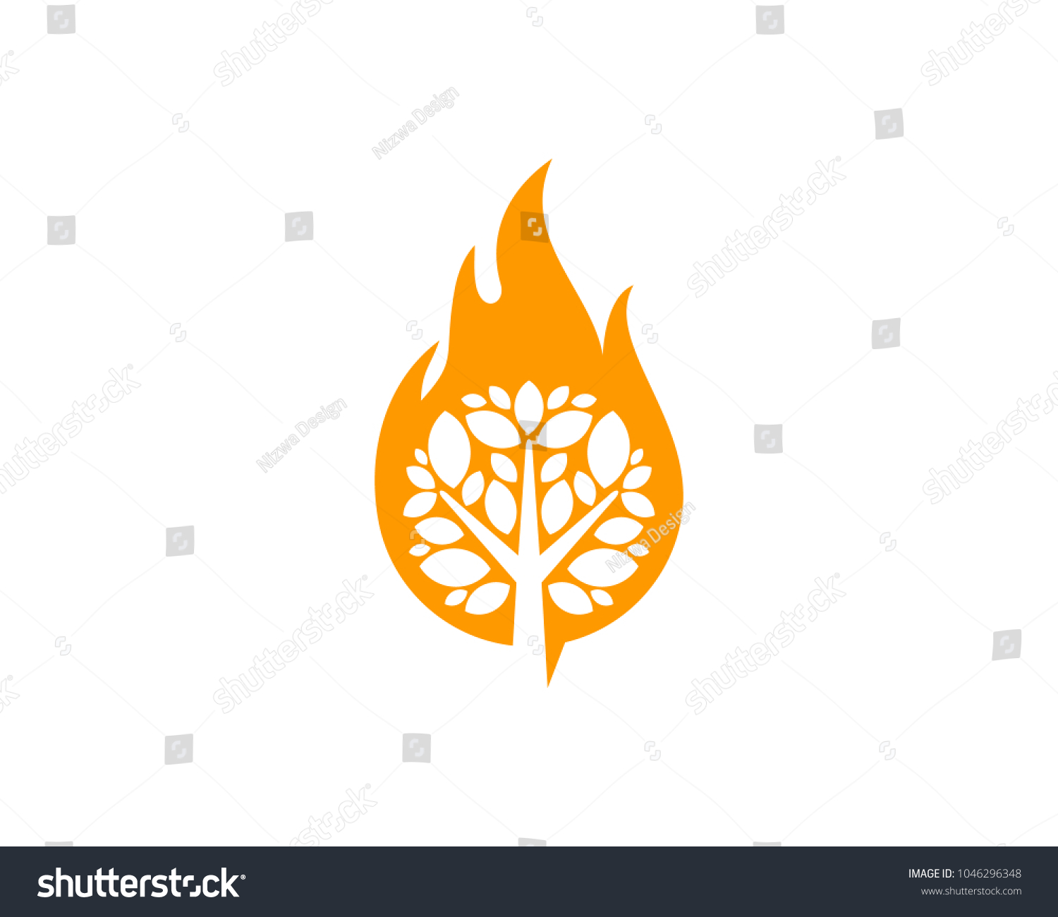 Fire Tree Icon Logo Design Element Stock Vector (Royalty Free) 1046296348