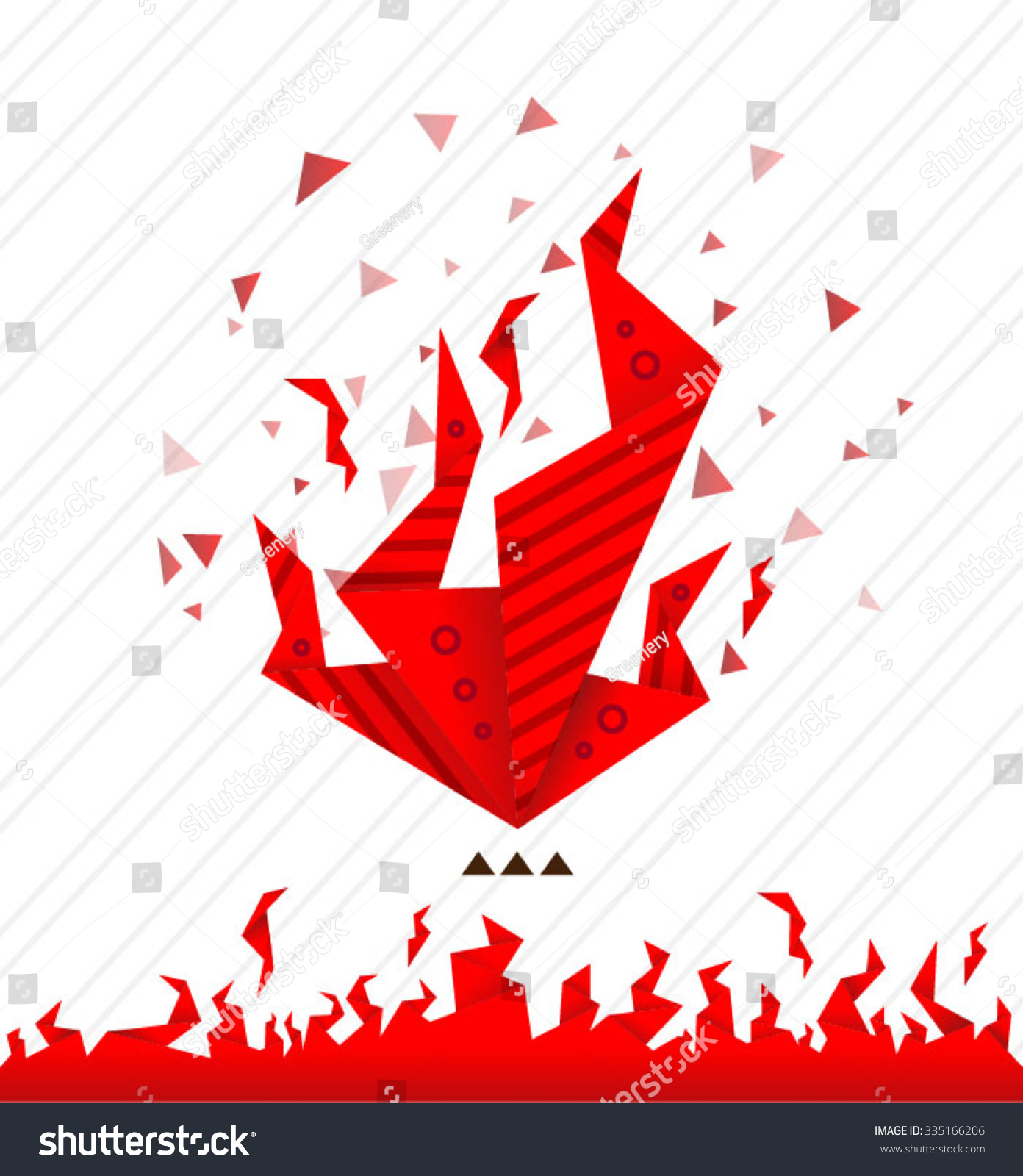 Fire Triangles Logo Vector Border Abstract Stock Vector (Royalty Free ...