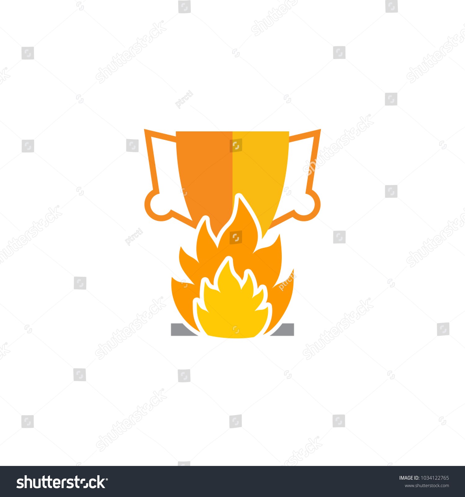 Fire Trophy Logo Icon Design Stock Vector (Royalty Free) 1034122765