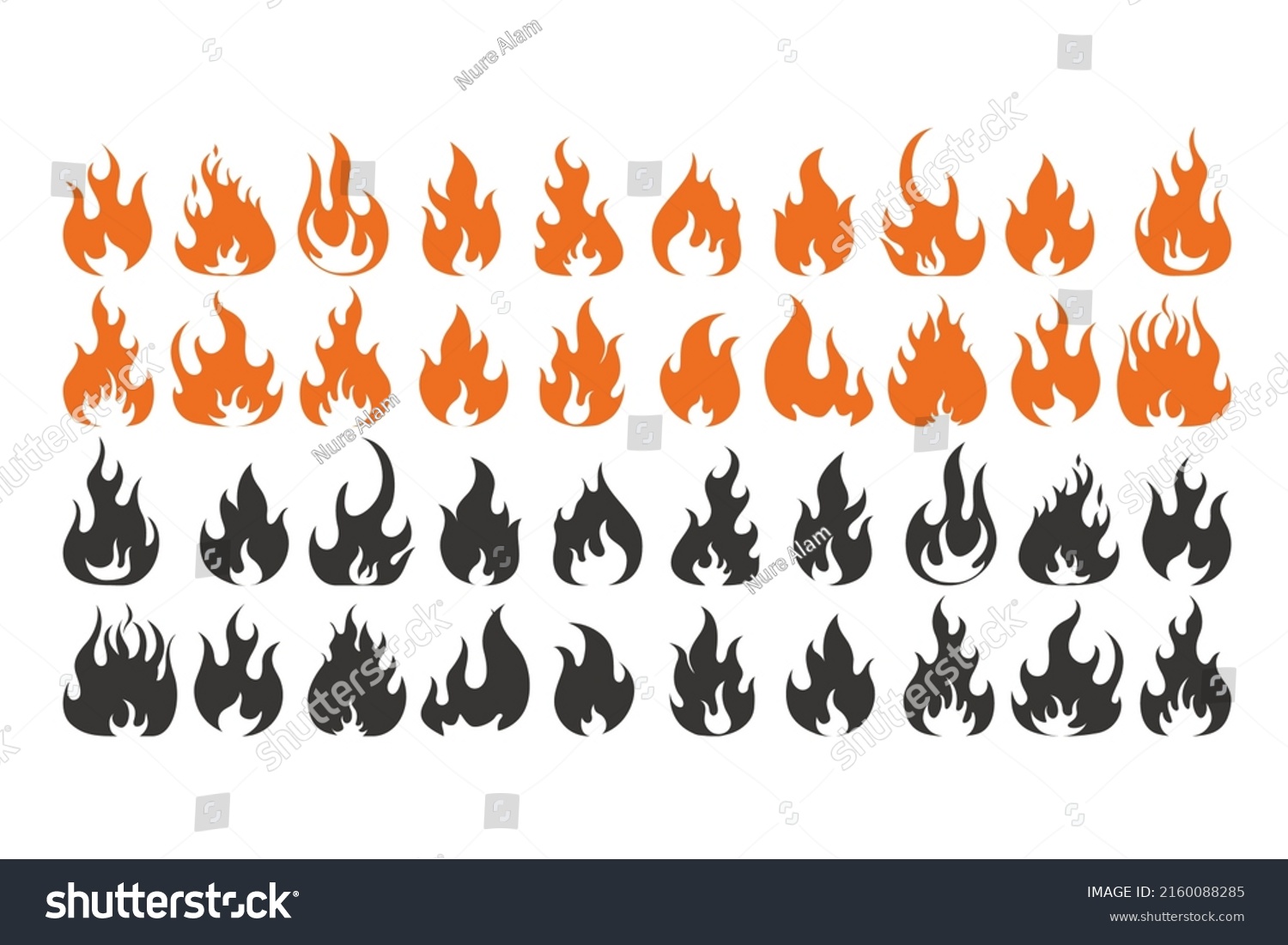 Fire Vector Icon Symbol Template Flame Stock Vector (Royalty Free ...