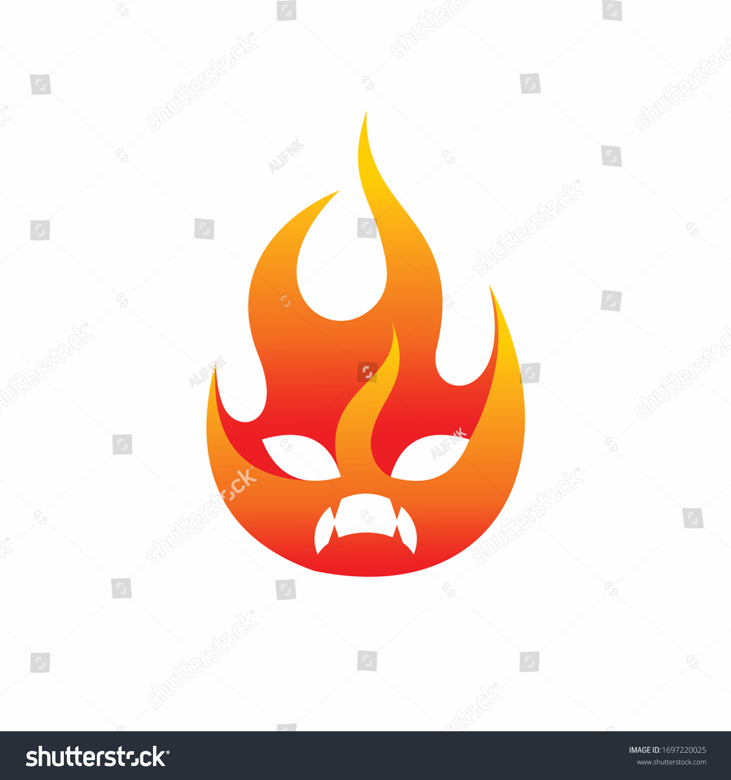 Fire Vector Illustration Evil Logo Design Stock Vector (Royalty Free ...