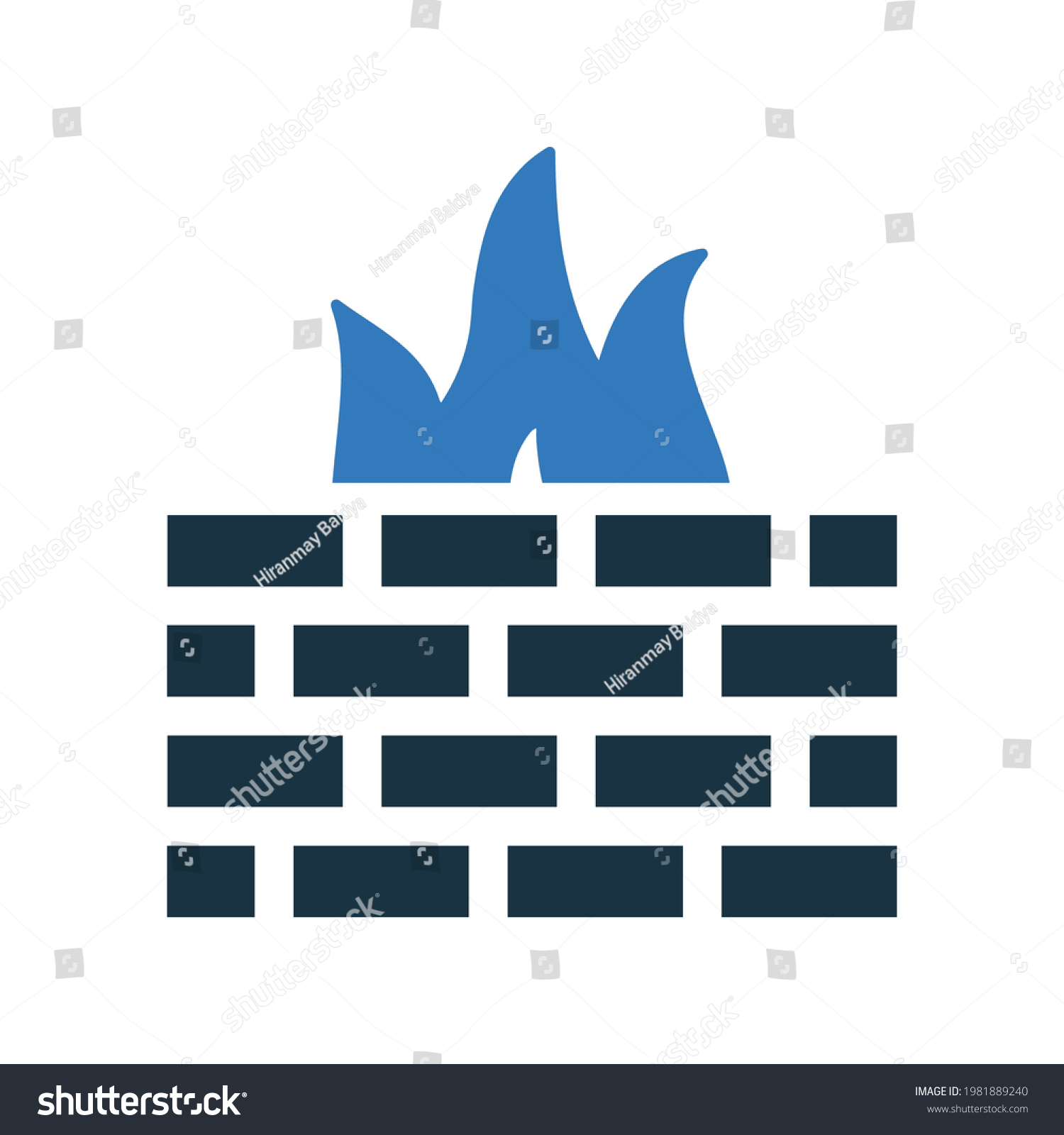 Fire Wall Firewall Icon Simple Vector Stock Vector (Royalty Free ...