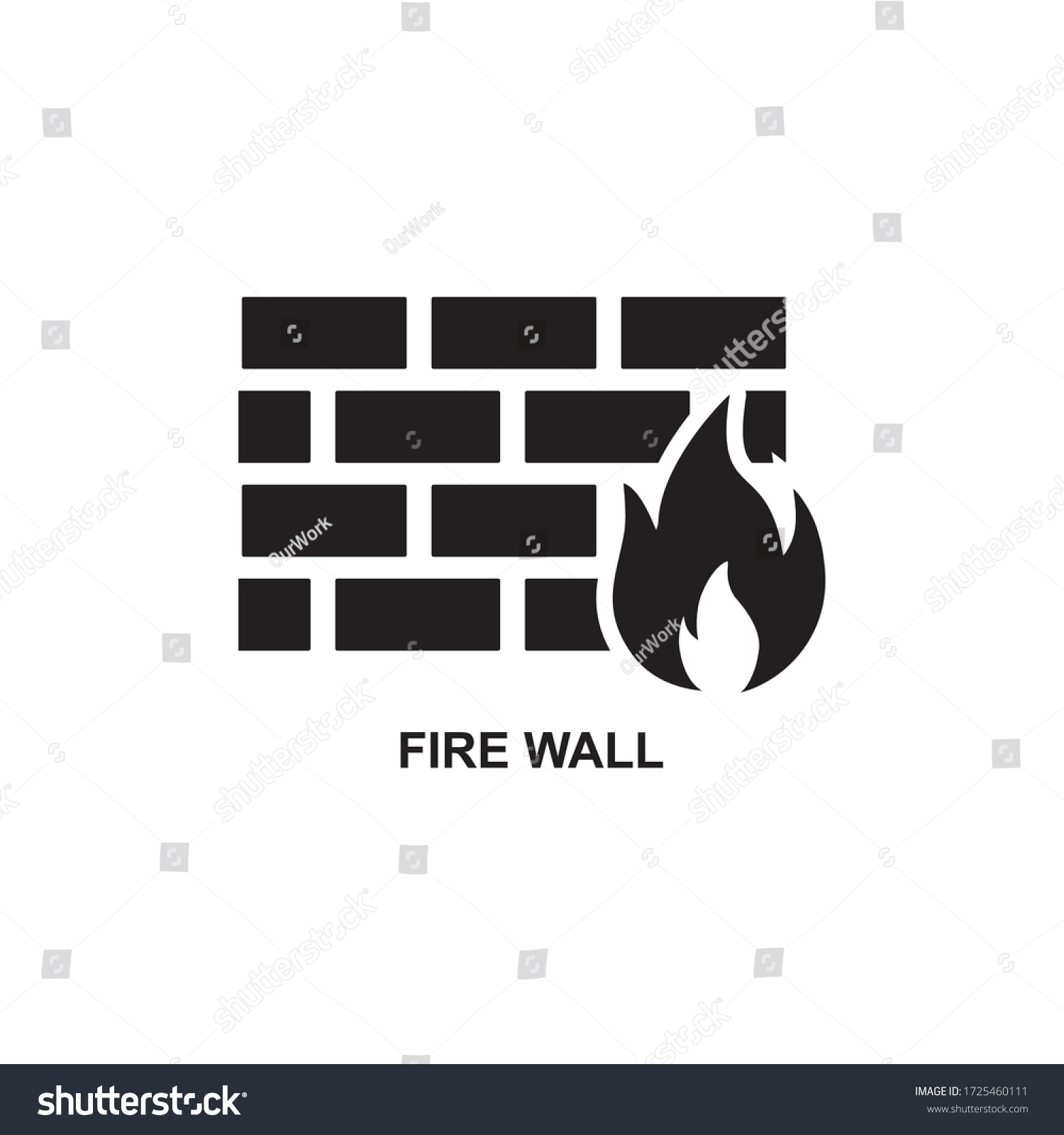 Fire Wall Icon Wall Icon Stock Vector (Royalty Free) 1725460111