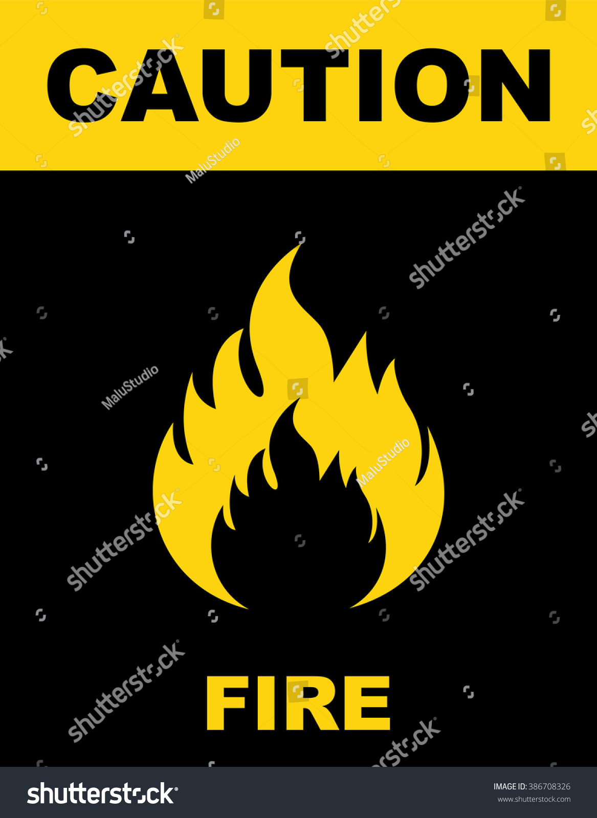 Fire Warning Sign Vector Illustration Stock Vector (Royalty Free ...