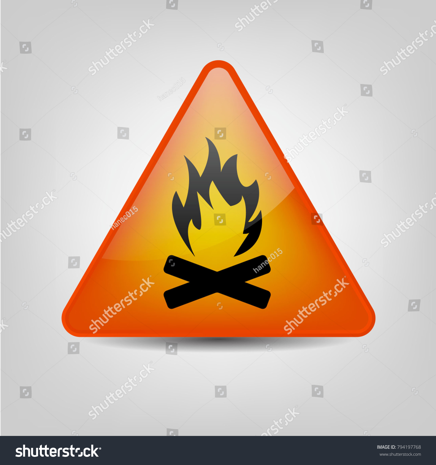 Fire Warning Vector Stock Vector (Royalty Free) 794197768