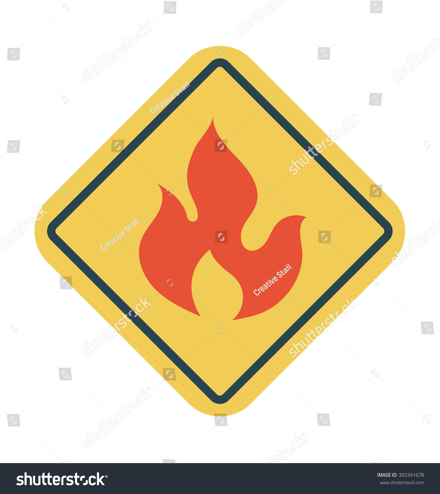 Fire Warning Vector Illustration Stock Vector (Royalty Free) 303341678 ...