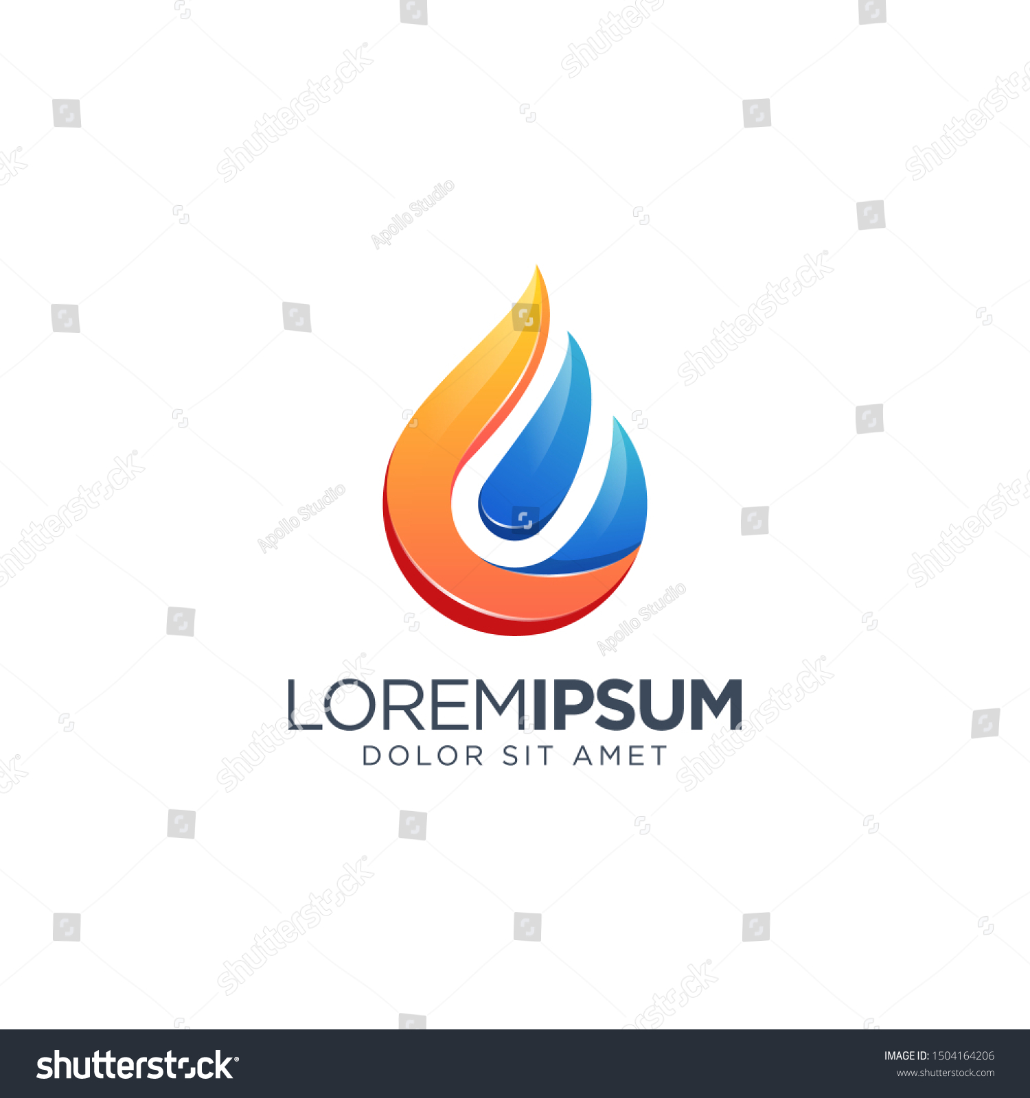 Fire Water Logo Design Template Stock Vector (Royalty Free) 1504164206